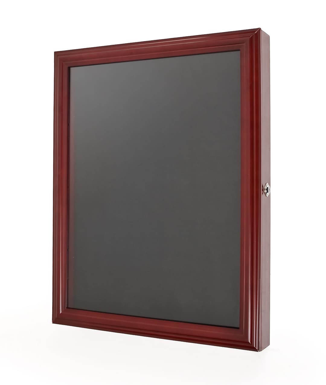 Cherry Shadowbox Frame w/ Locking Door for Use in Public Environments ...