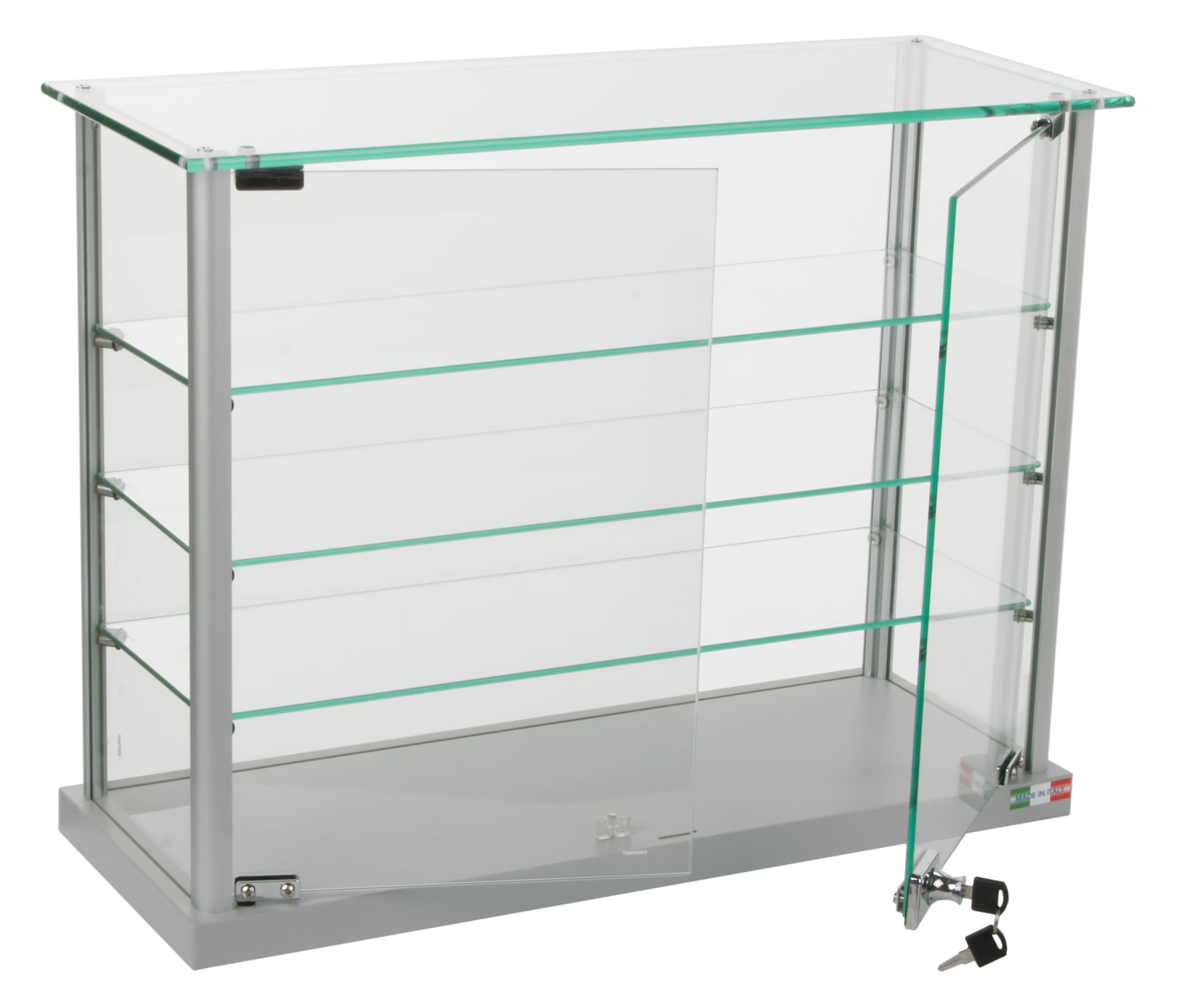 Aluminum Display Case | Countertop Showcase with (2) Swing Open Doors ...