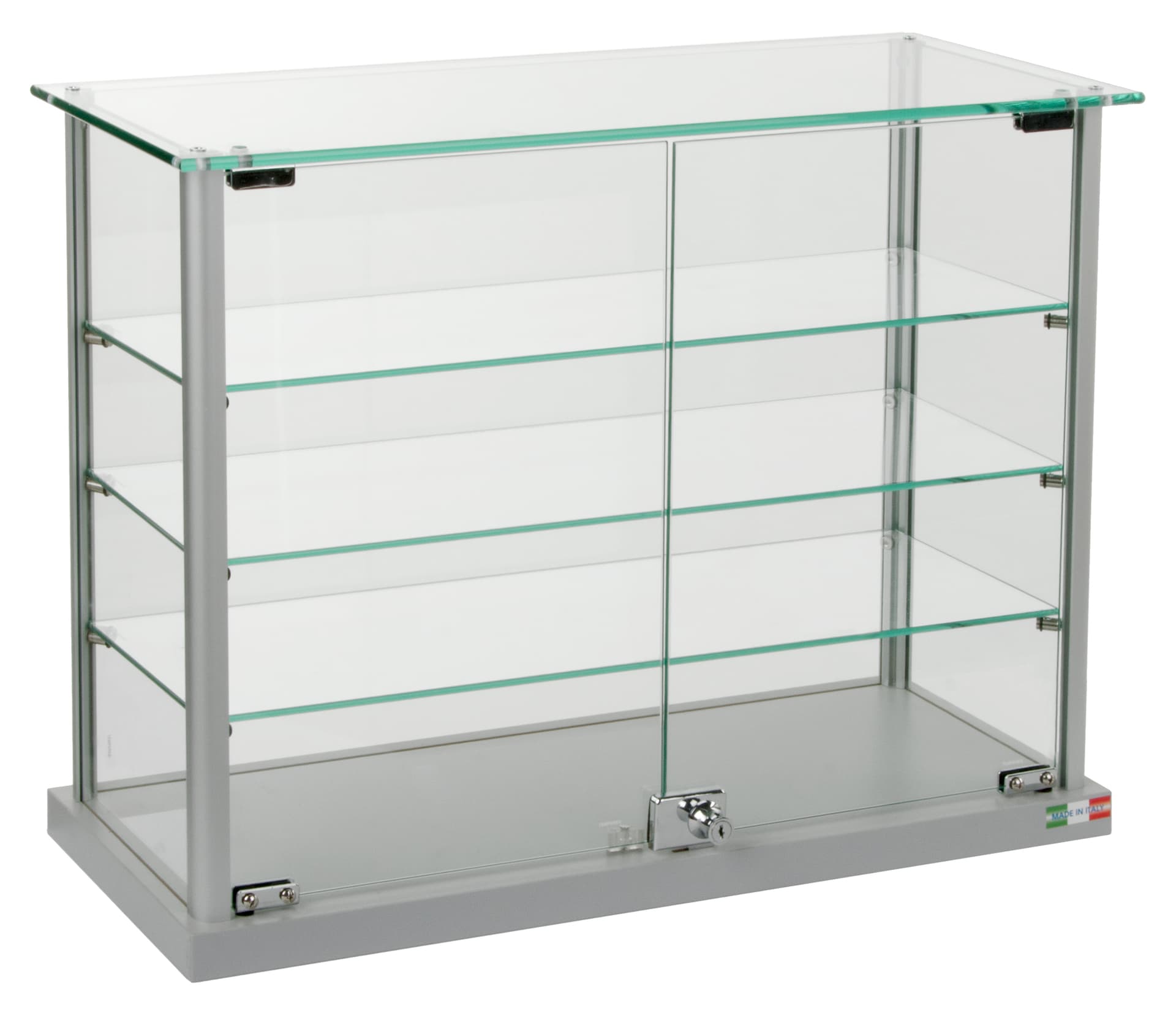Aluminum Display Case | Countertop Showcase with (2) Swing Open Doors ...