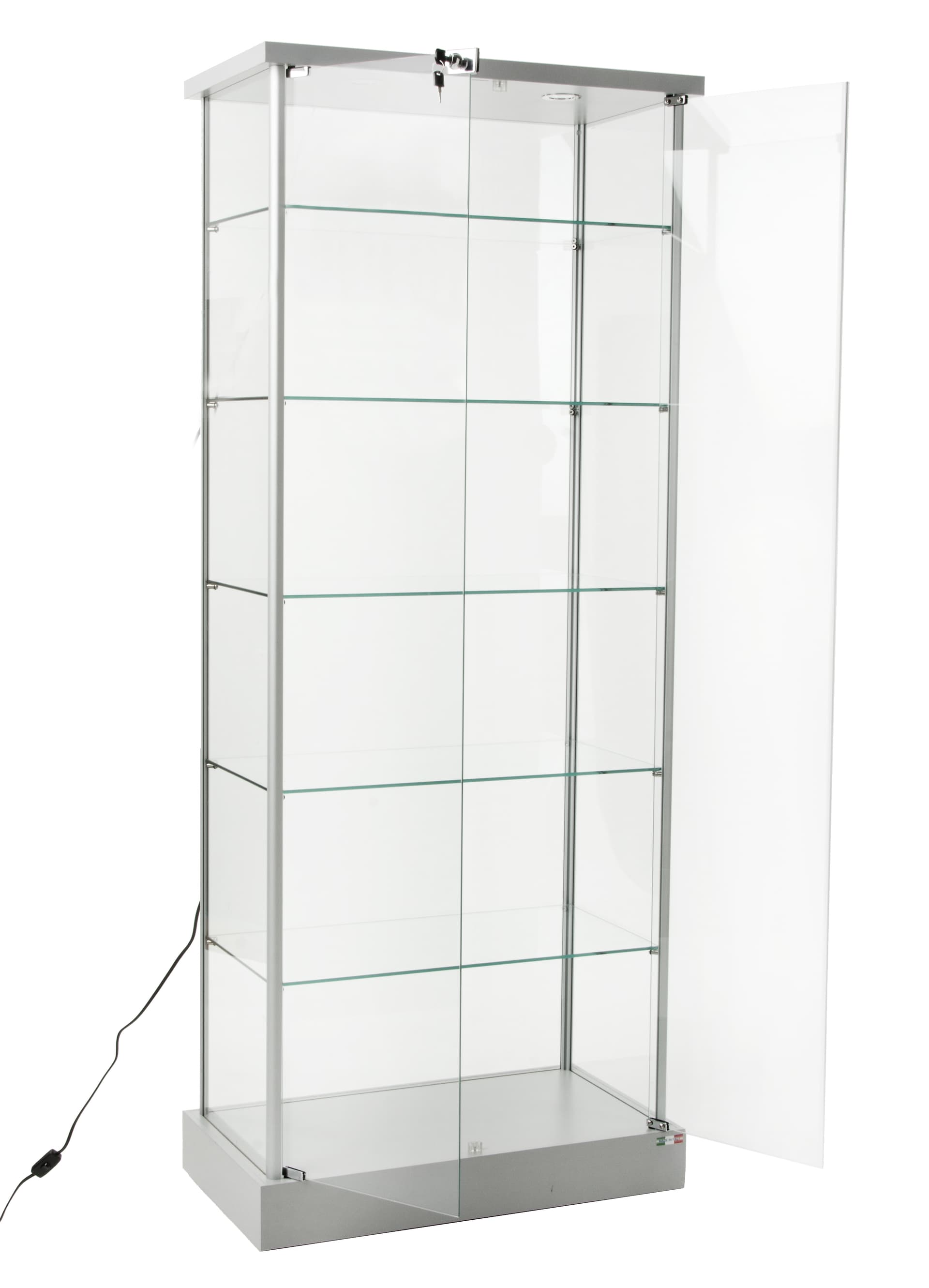 Glass Showcase | Adjustable Shelves & Recessed Lighting | Displays2Go