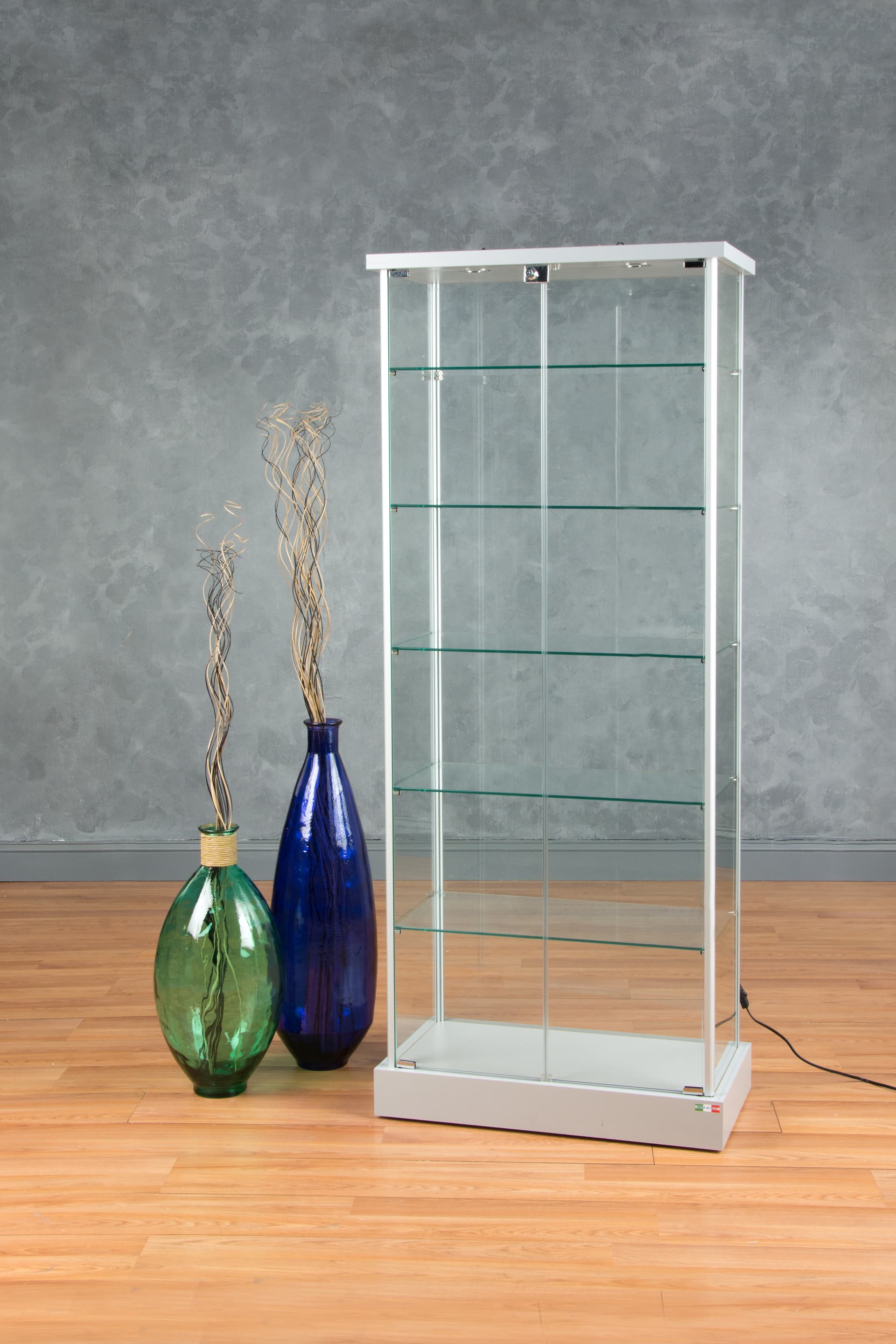 Glass Showcase | Adjustable Shelves & Recessed Lighting | Displays2Go