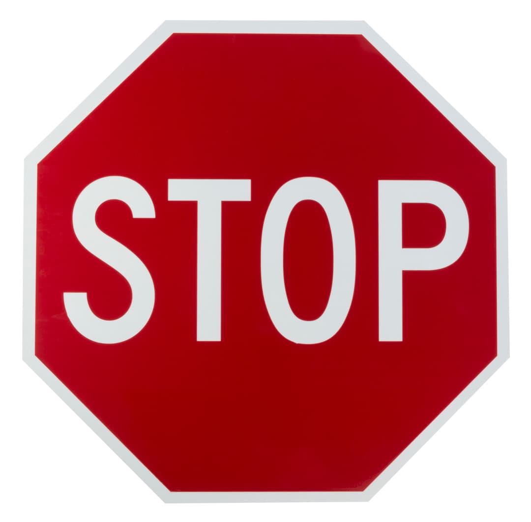 Small Stop Sign | Black Base with Pole | Displays2Go