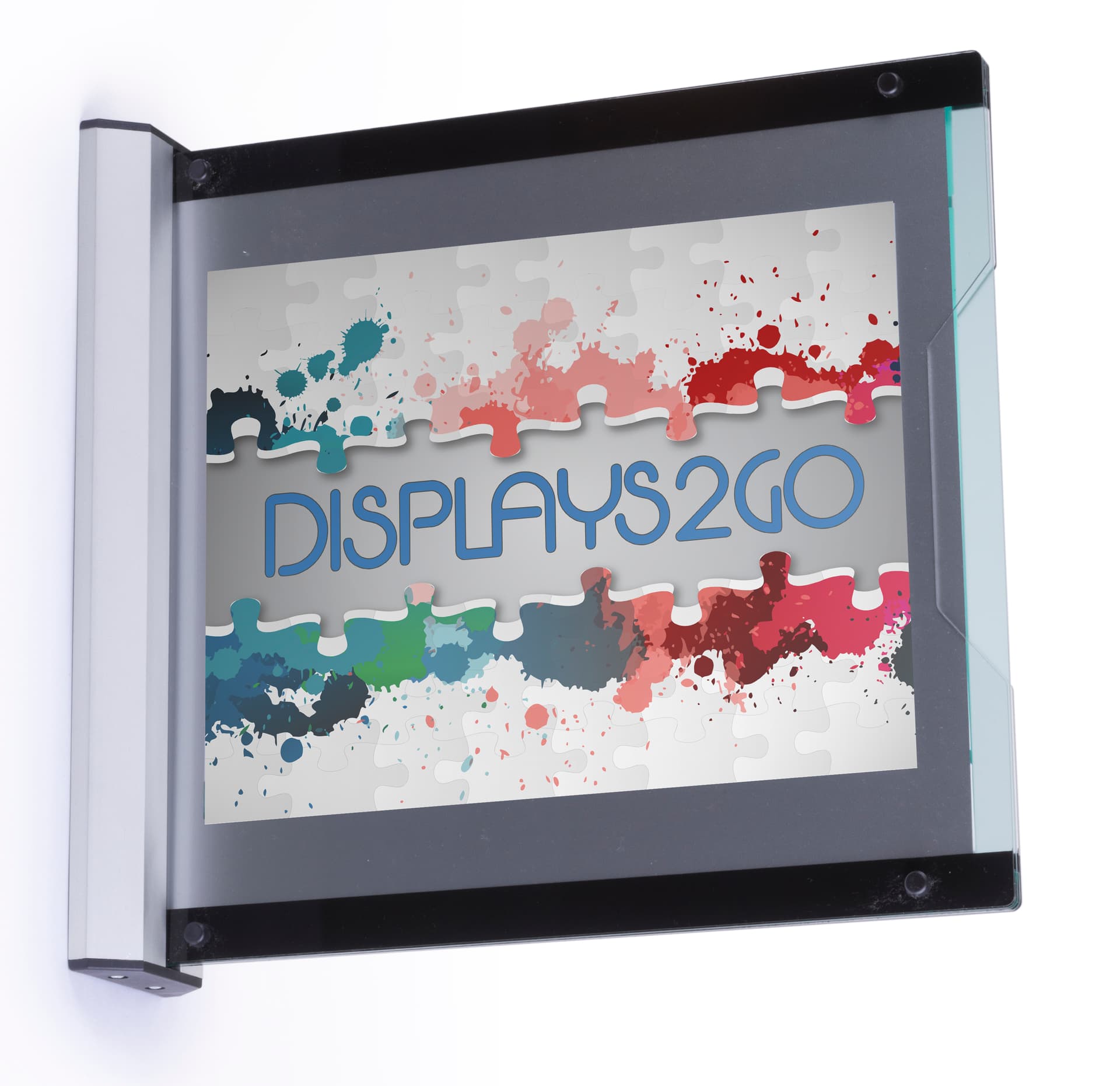 Perpendicular Sign Holder | Two Wayfinding Graphics | Displays2Go
