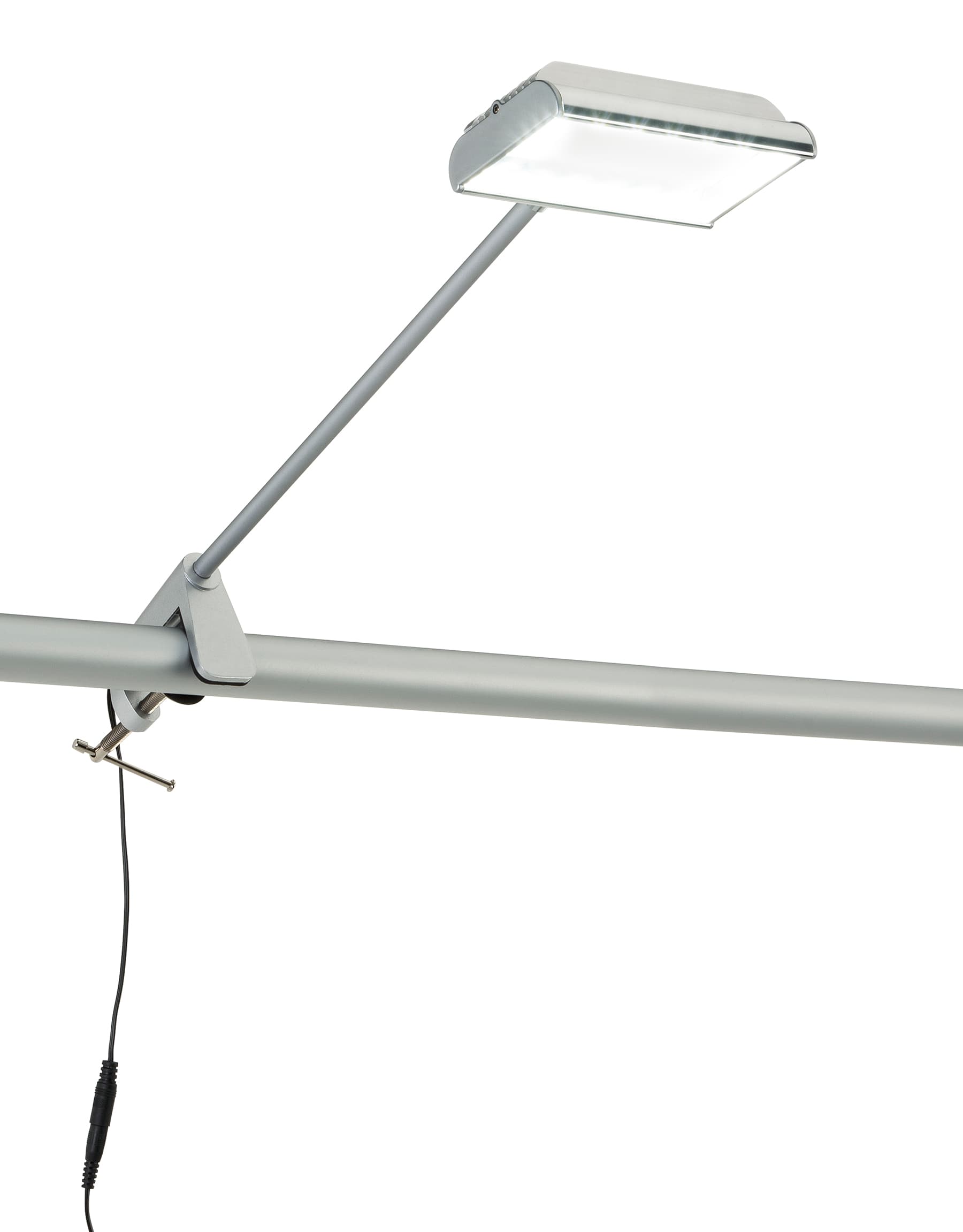LED Display Arm Lights | LED Lighting w/ Brushed Silver Stems | Displays2Go