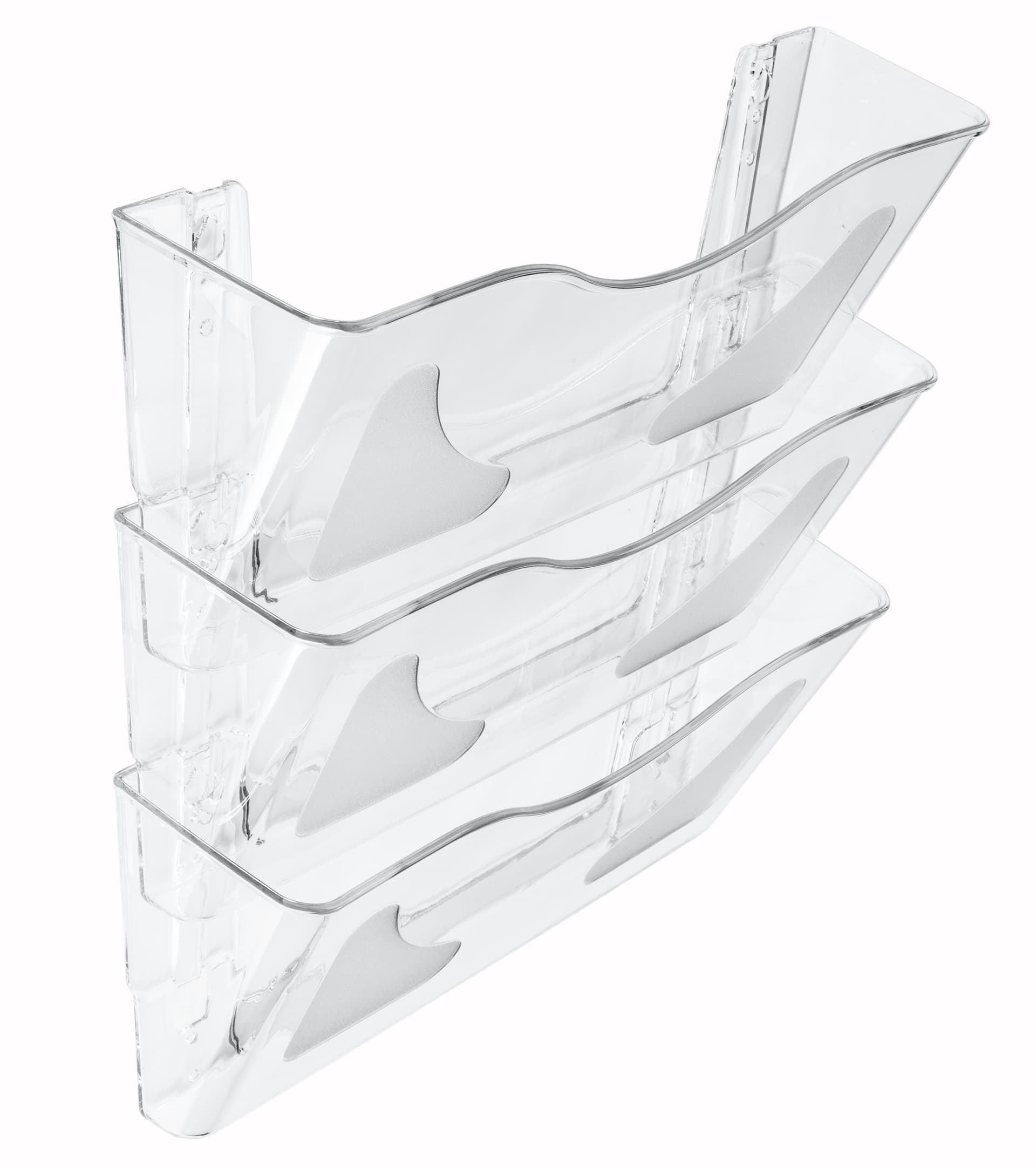 Clear Wall File Holder | 3 Pockets for Stacking | Displays2Go