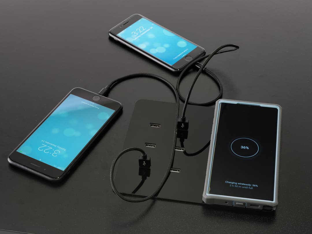 Backlit Charging Station | With Wireless Re-Charging Surface | Displays2Go
