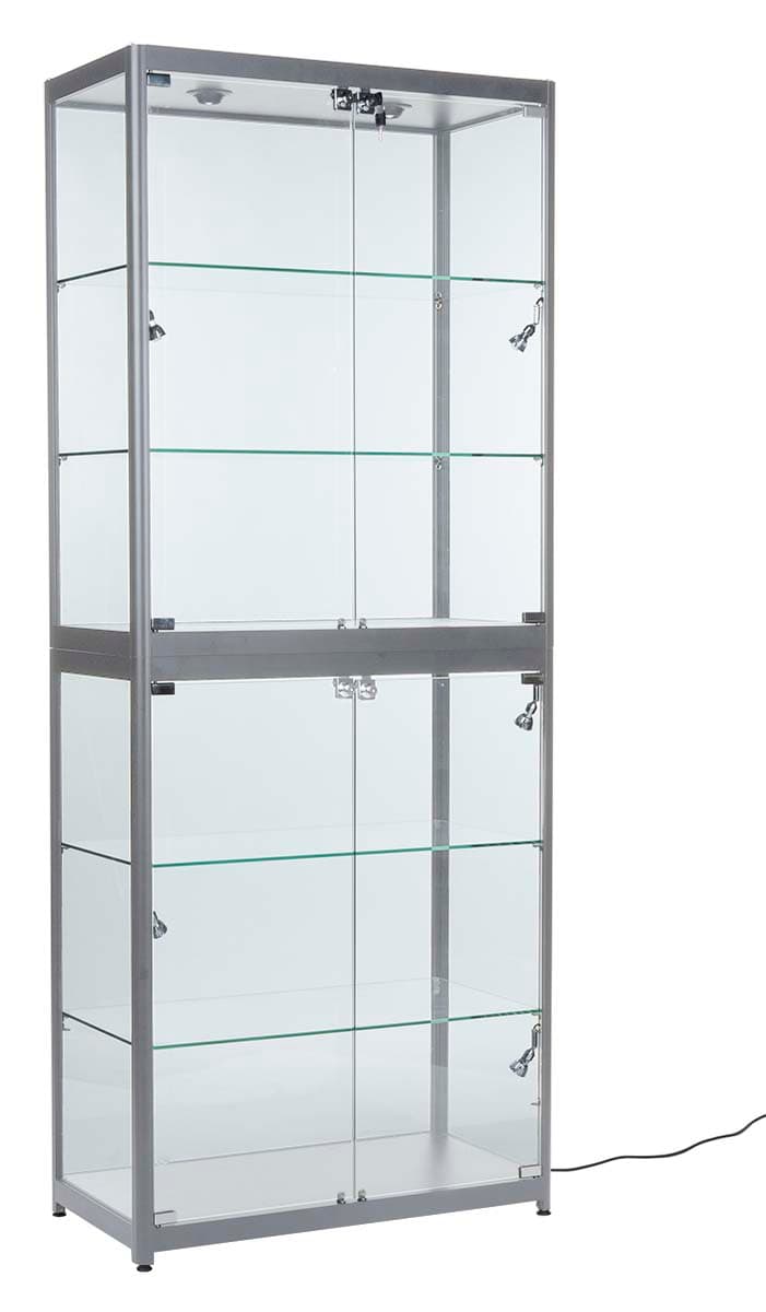Trade Show Display Case | Exhibit Booth Cabinet with Rolling Container ...
