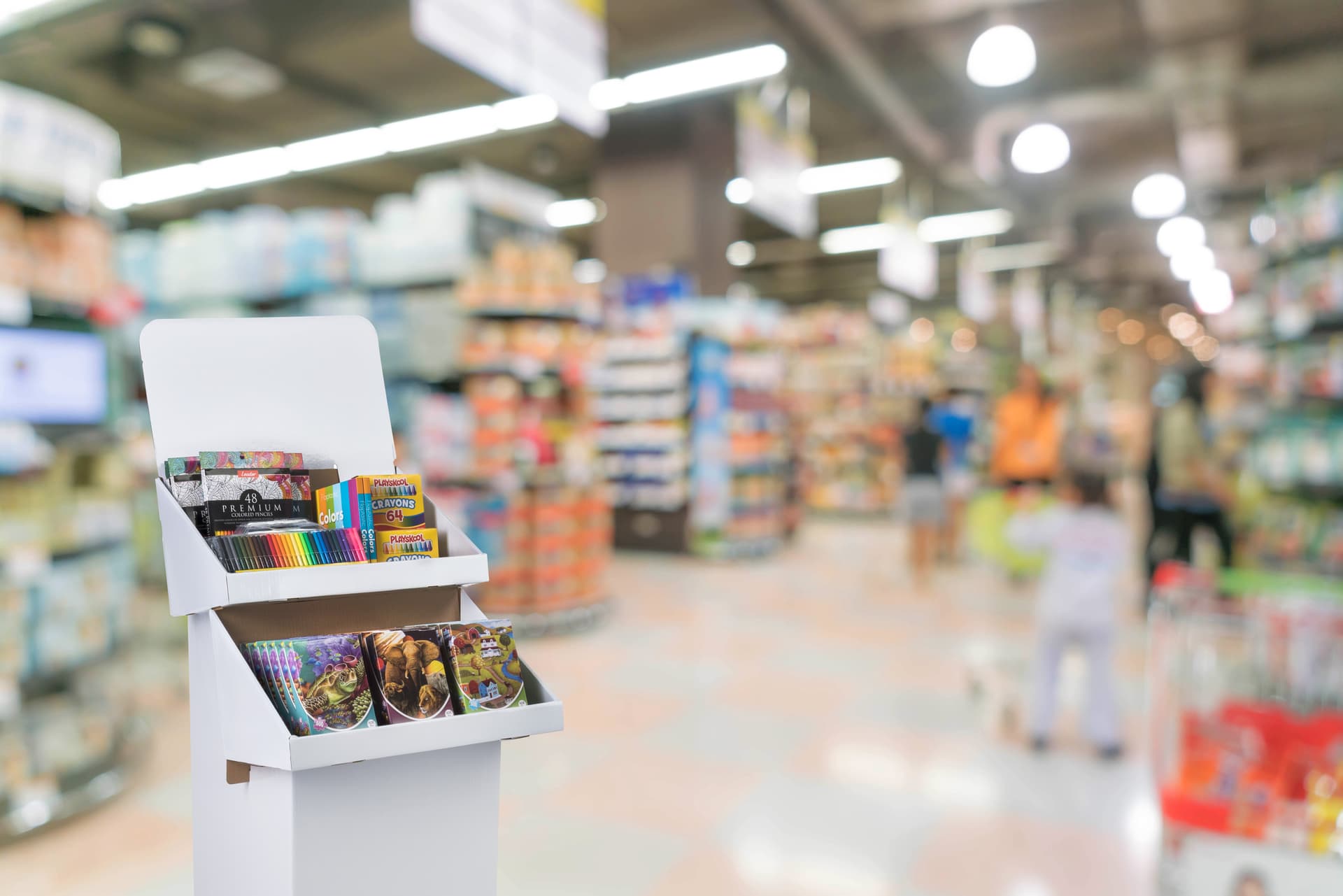 (2) Tier Corrugated Cardboard Display | White Merchandising Stand ...