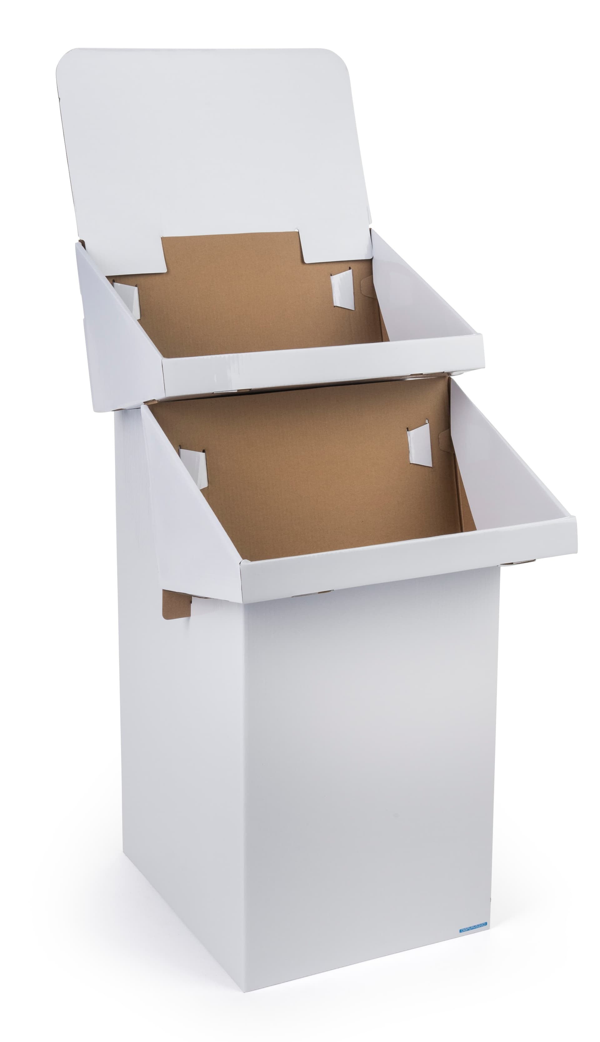 (2) Tier Corrugated Cardboard Display | White Merchandising Stand ...