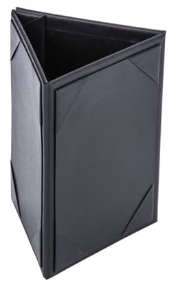 4” x 6” (3) Sided Table Tent | Black Leatherette Multi Panel | Displays2Go