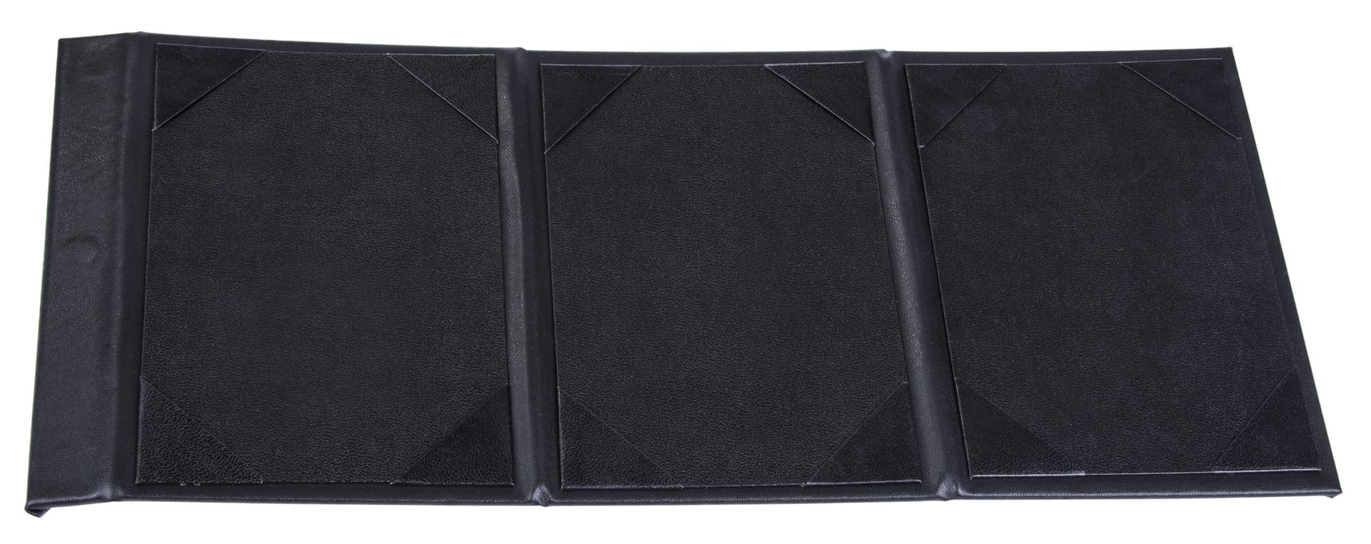 4” x 6” (3) Sided Table Tent | Black Leatherette Multi Panel | Displays2Go
