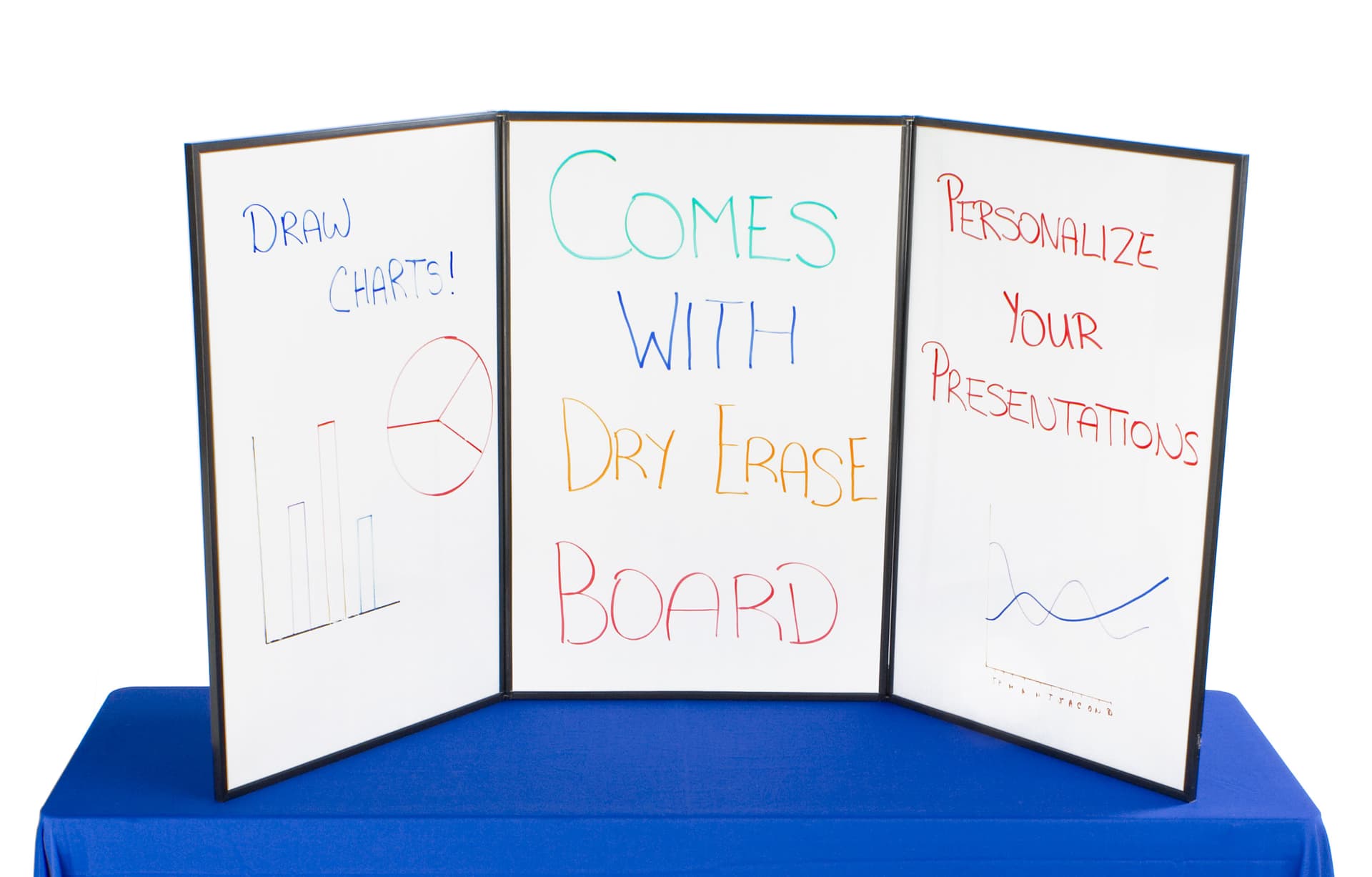 Portable Displays | Folding Panel Boards with Write-On Board | Displays2Go