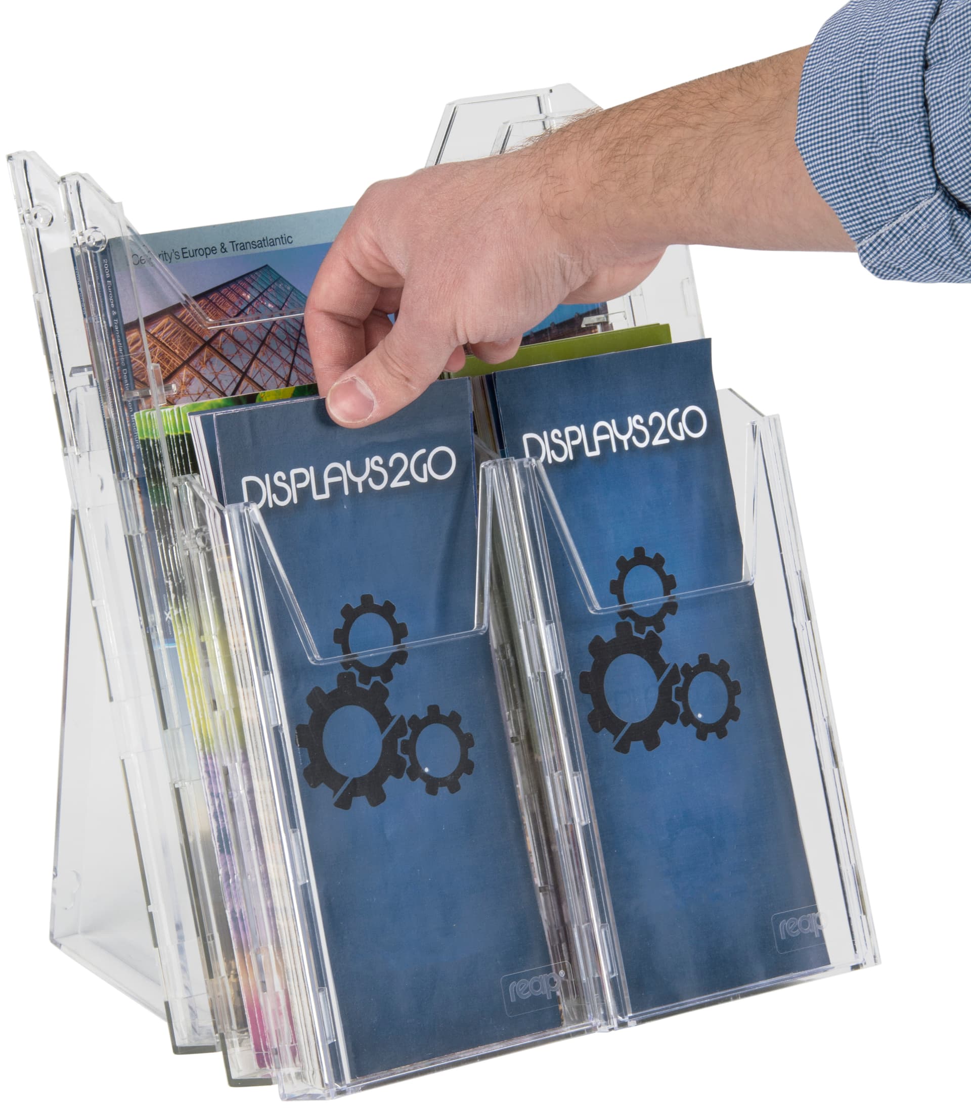Multi-Pocket Literature Holder | Wall Mount & Countertop | Displays2Go