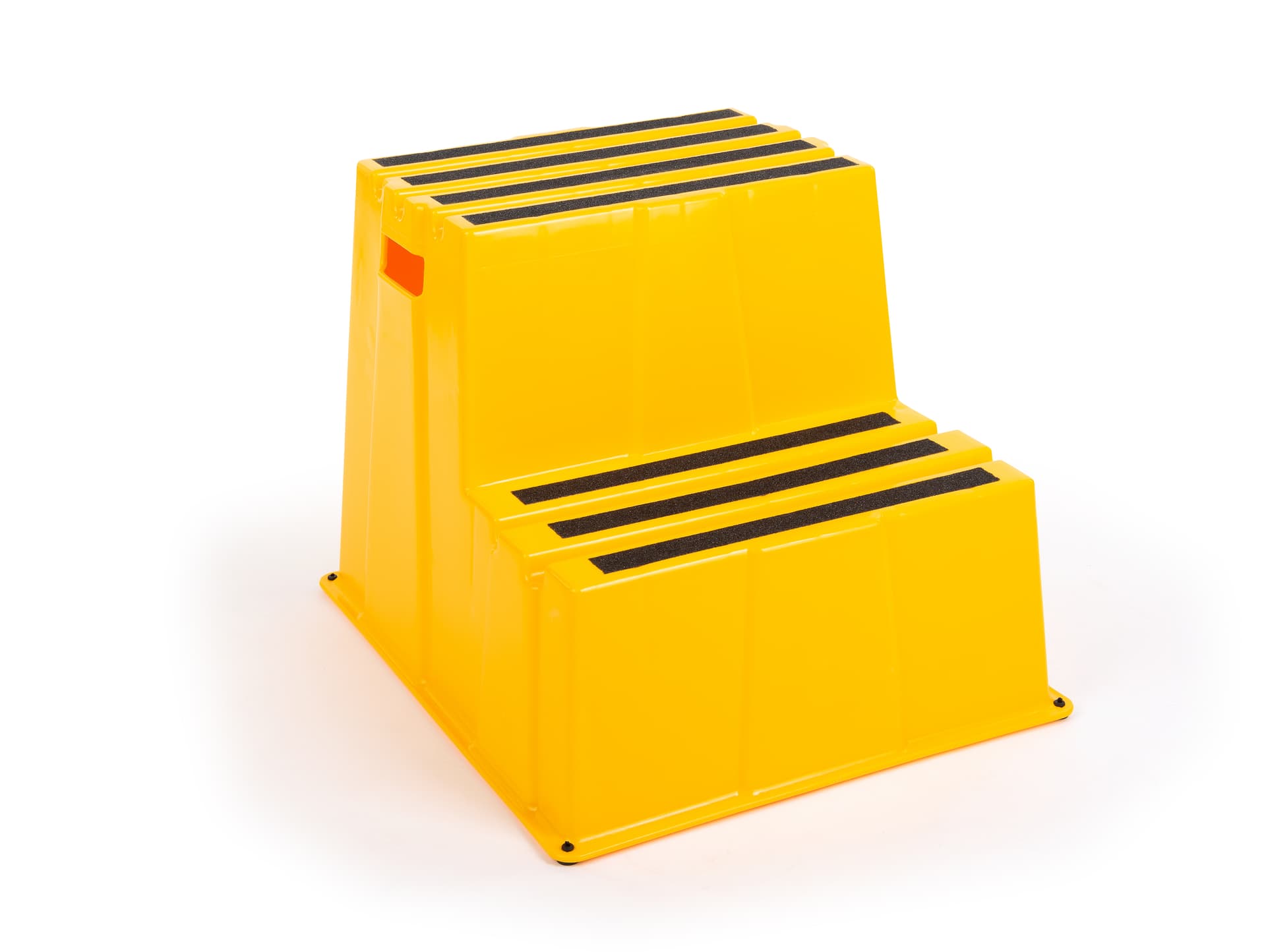 Industrial Step Stand | 20″ Tall 2-Tier Yellow Plastic | Displays2Go