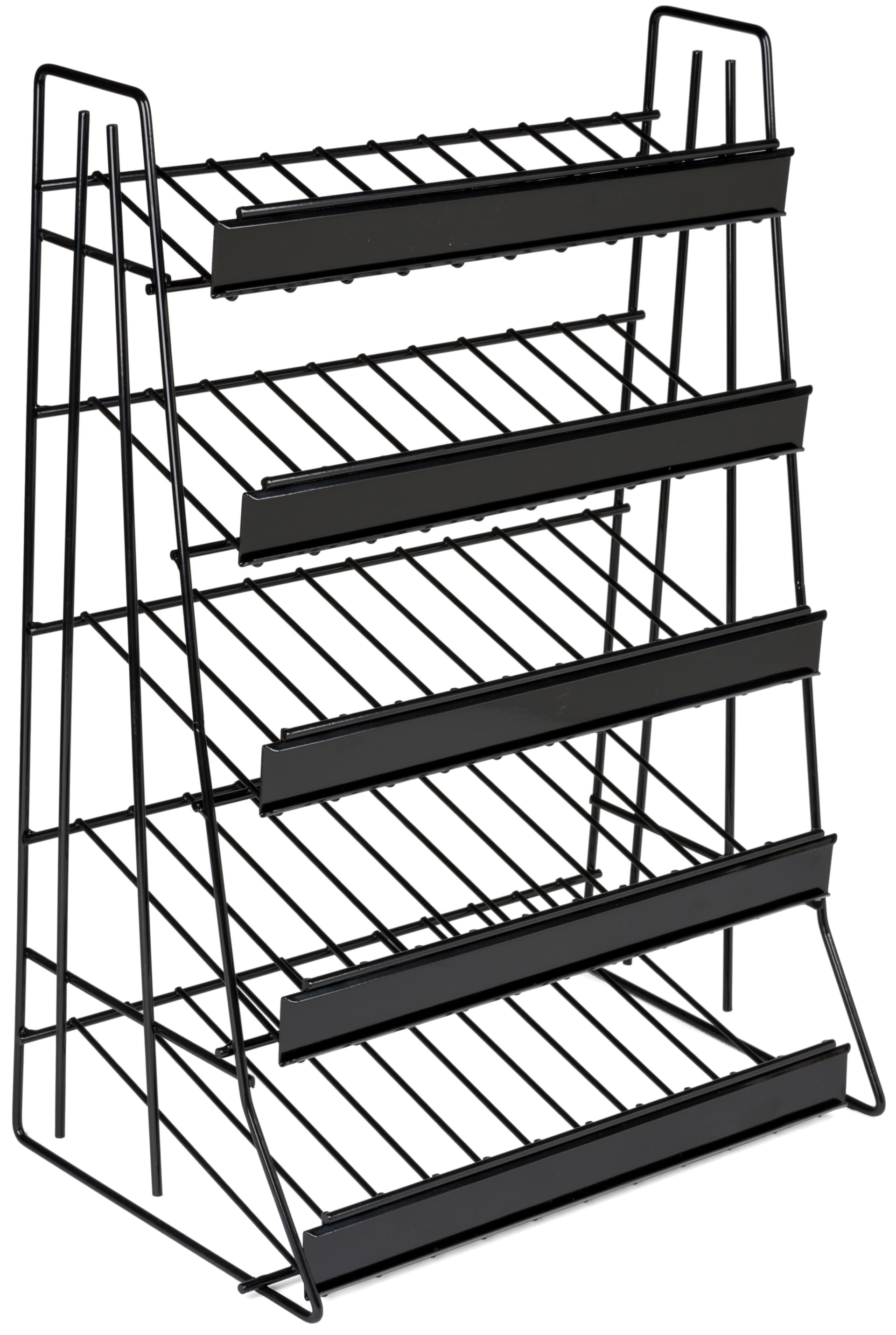 5 Tier Wire Countertop Rack with Welded Sign Channel | Displays2Go