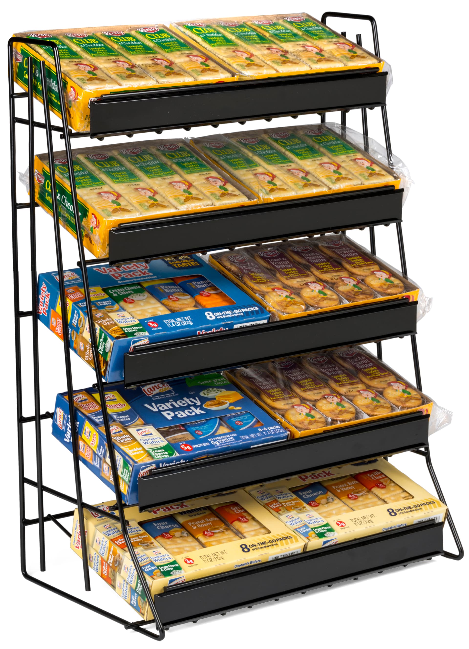 5 Tier Wire Countertop Rack with Welded Sign Channel | Displays2Go