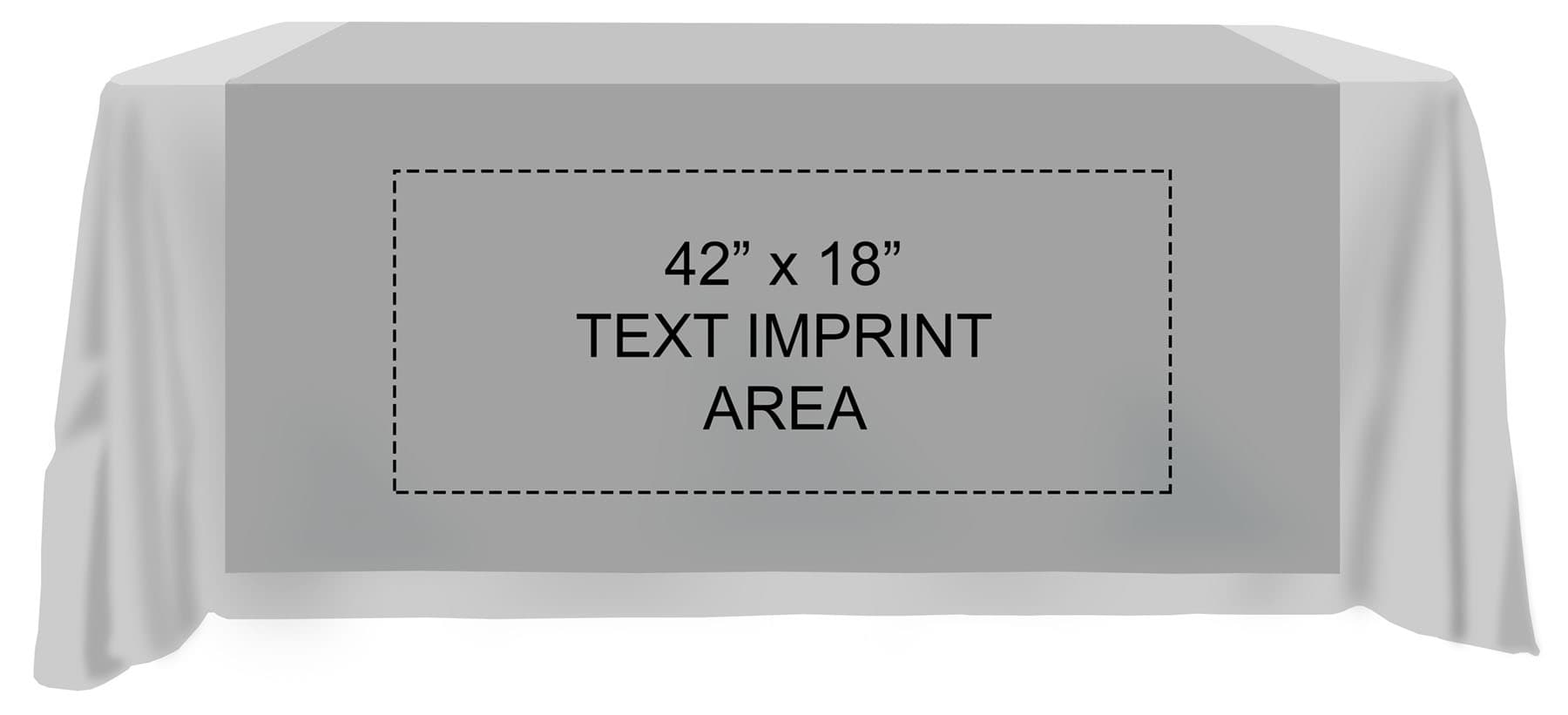 Table Drapes : 60" White with Custom Printed Text | Displays2Go
