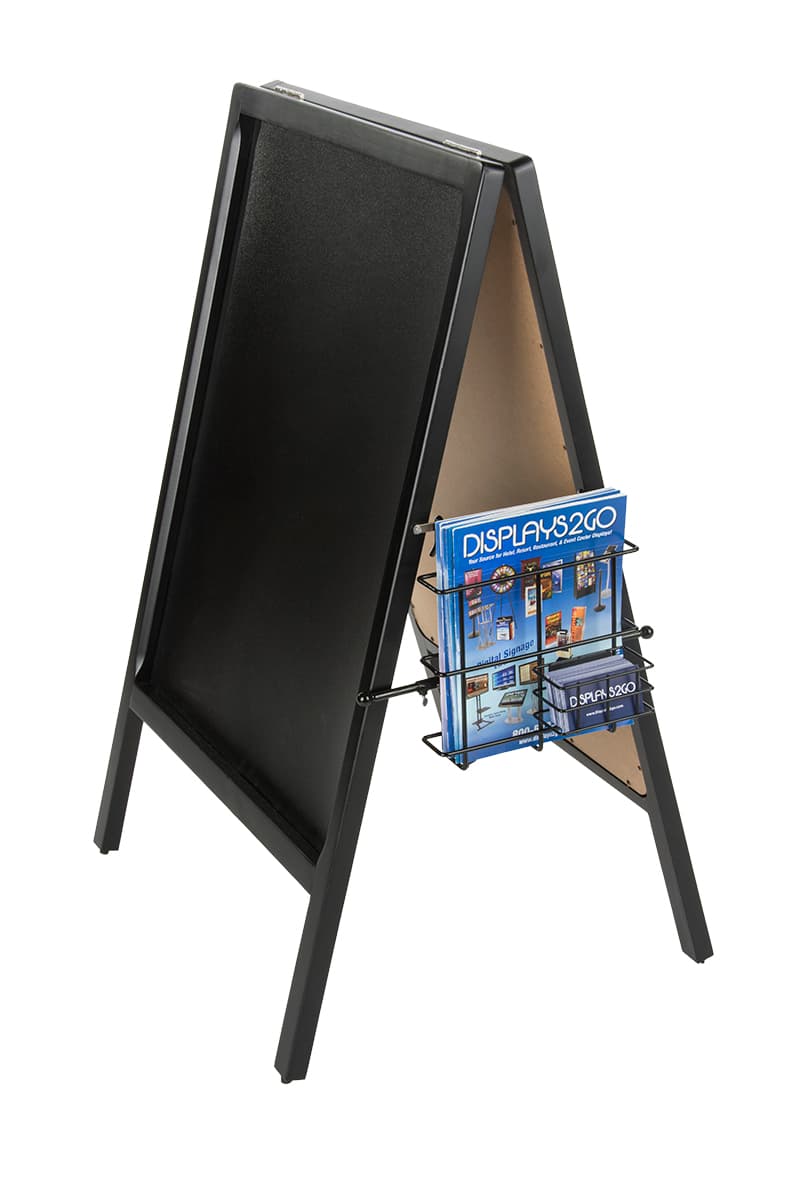 Black Wire Literature Pocket For A-Frame | With Card Holder | Displays2Go