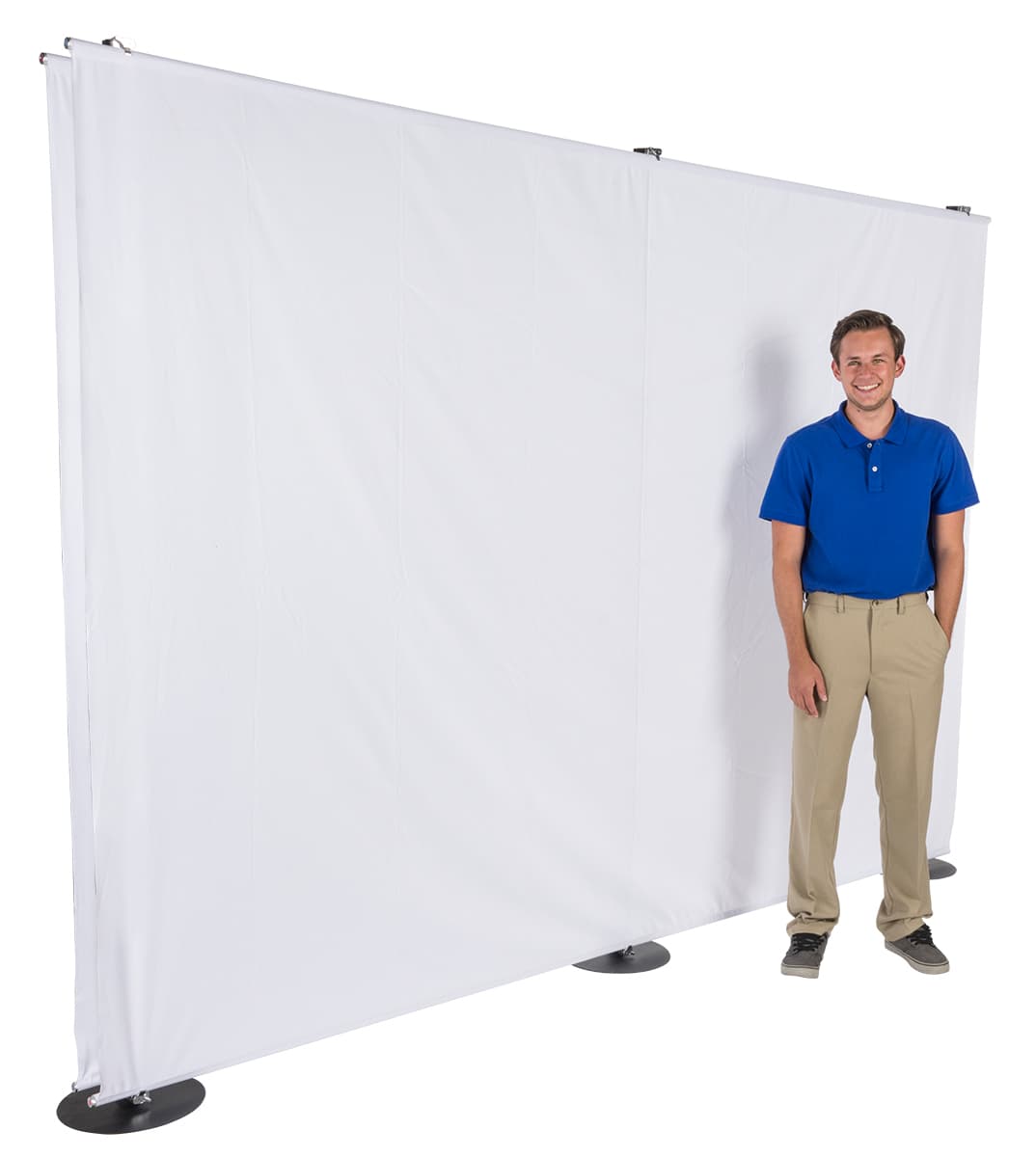 10’ Banner Backdrop Stand | White Polyester Fabric | Displays2Go