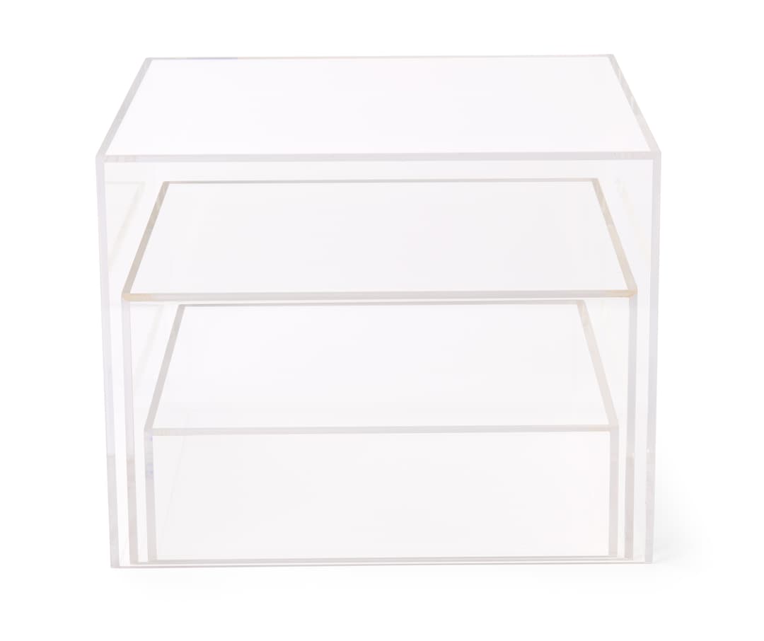 Clear Acrylic Cubes | Set of 3 Product Risers | Displays2Go