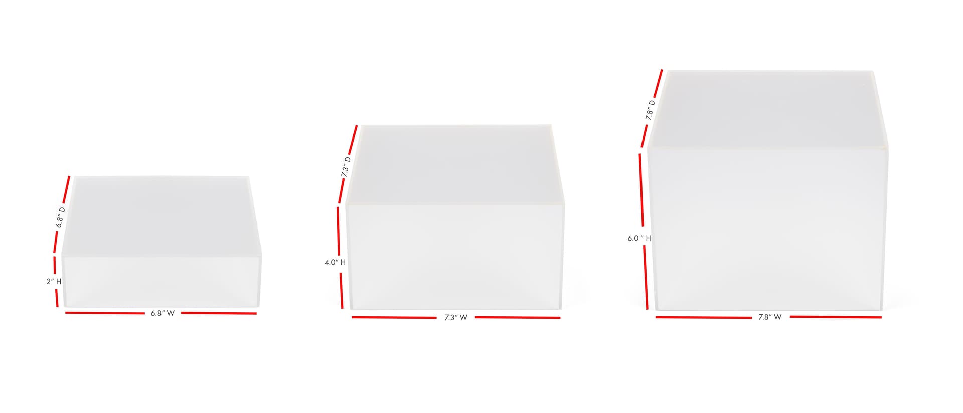 Recycled Acrylic Cube Riser | Set of 3 Nested Displays | Displays2Go