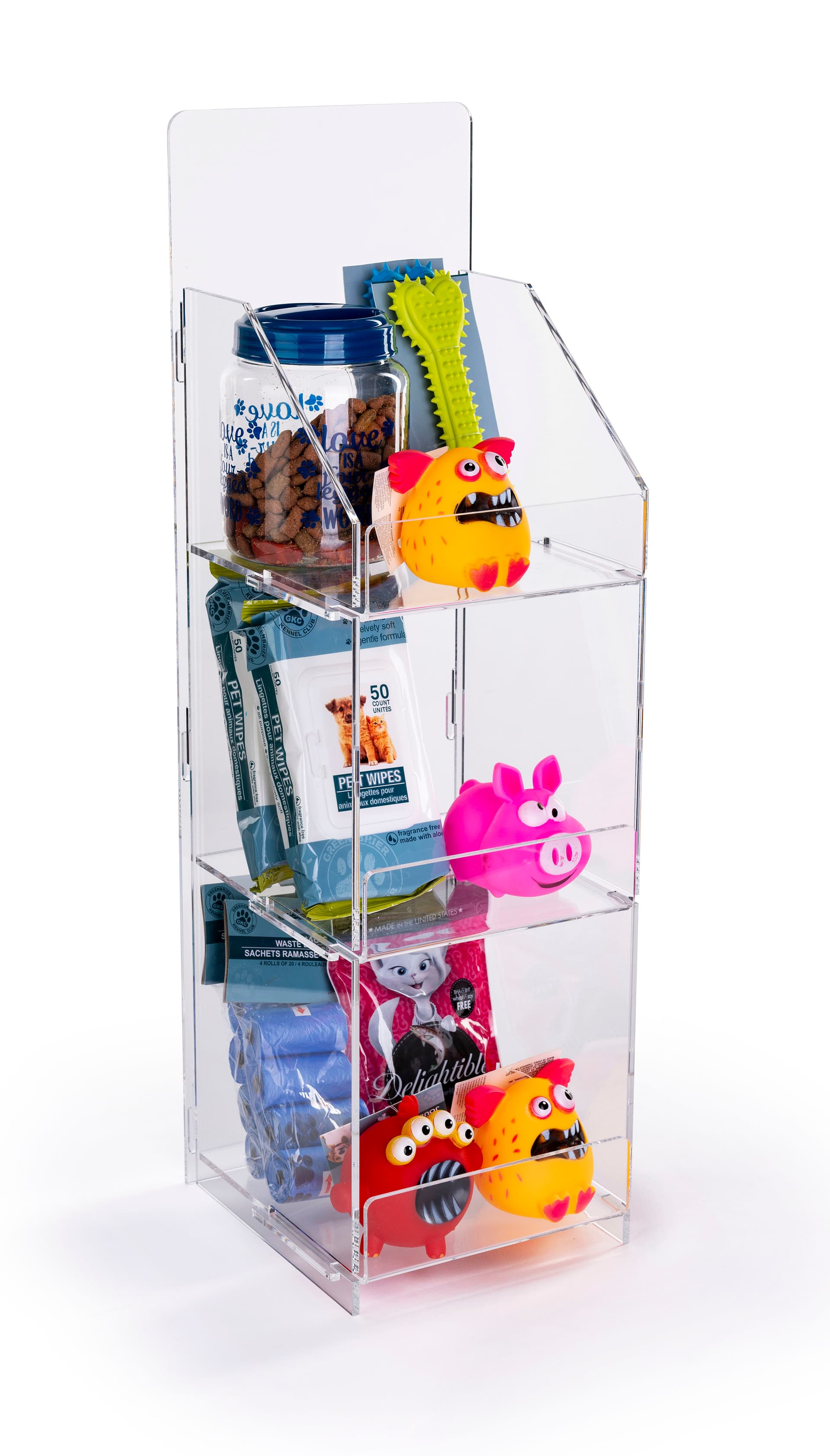 Folding Acrylic 3 Tier Retail Display Case | Easy to Set Up | Displays2Go