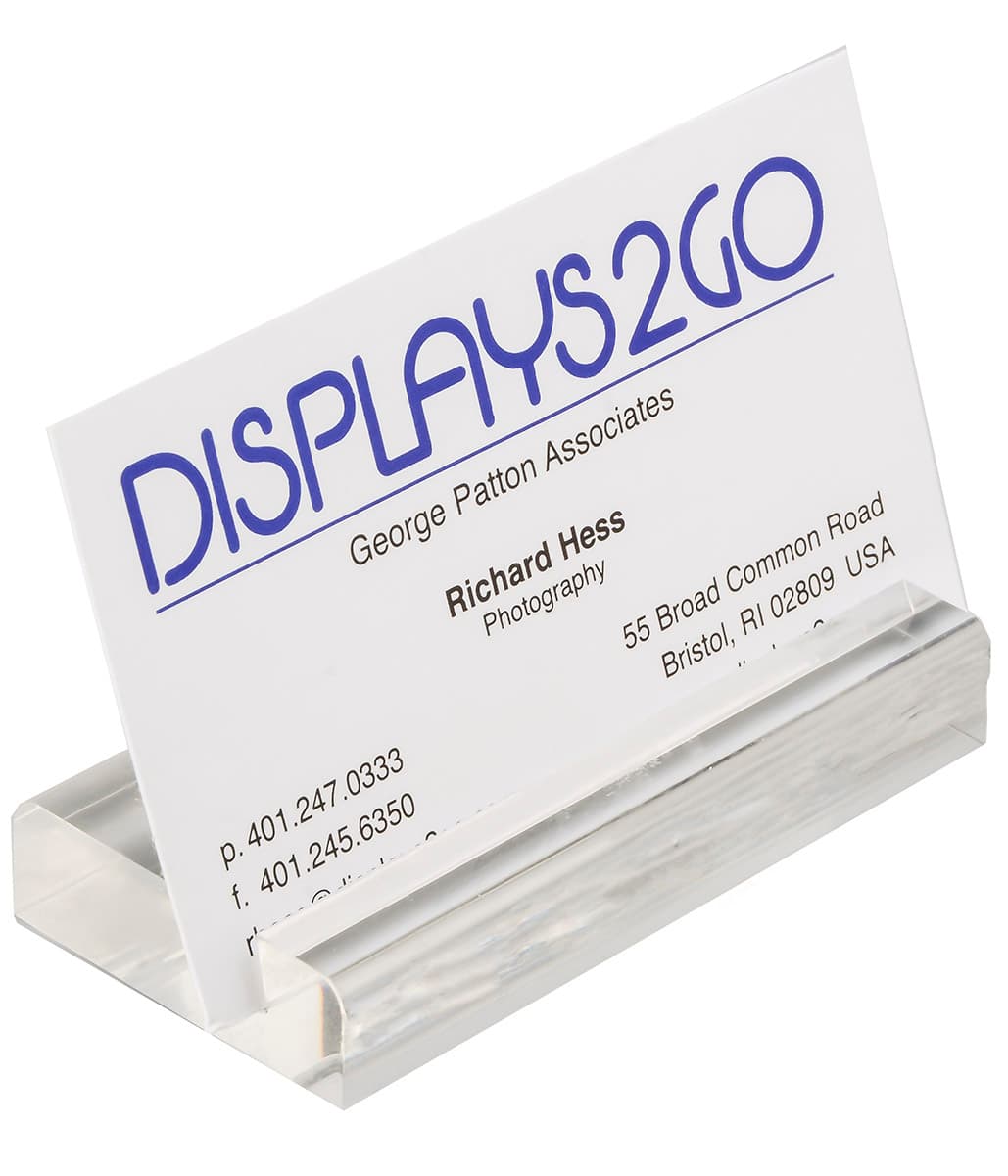 Acrylic Square Business Card Holder - Slotted | Displays2Go