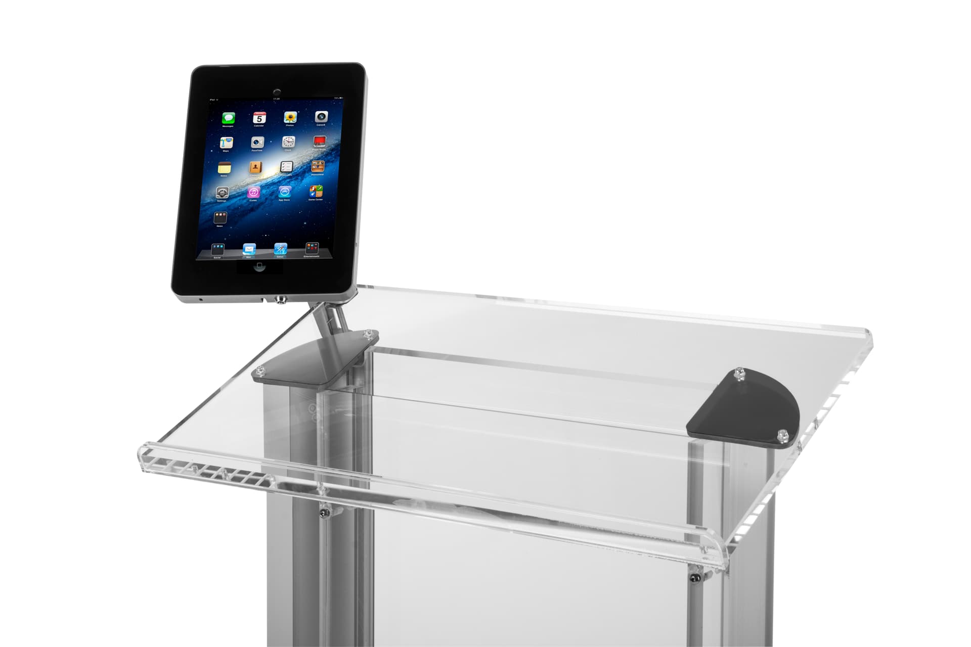 Speech Stand for iPad | Acrylic Lectern & Clamping Enclosure | Displays2Go