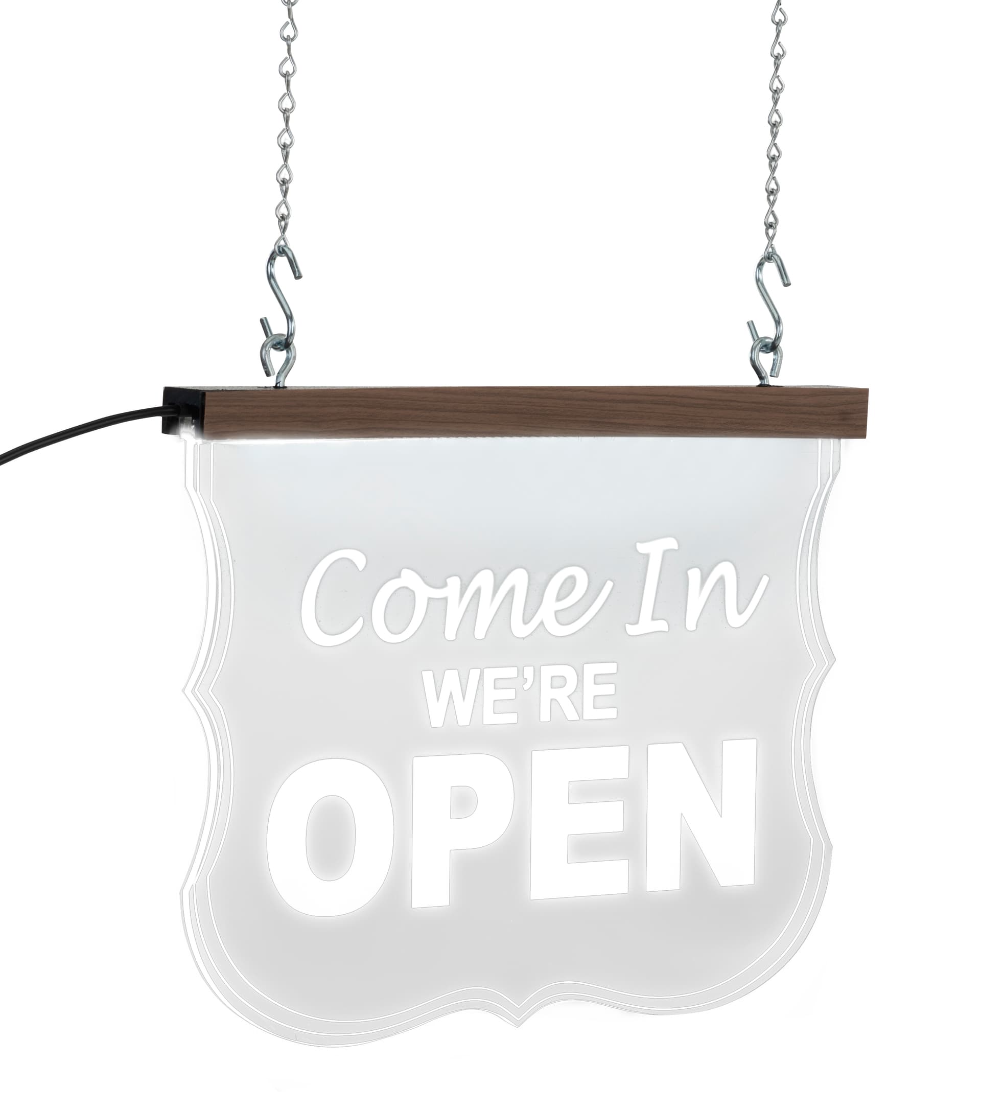 Edge Lit Open Signage | Light Emitting Acrylic with LED Lighting ...