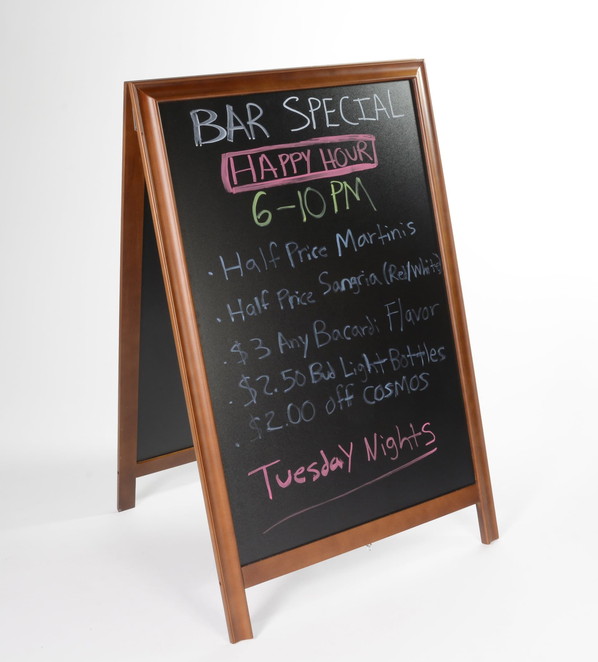 Chalkboard Sidewalk Signs | Dark Brown Wood Finish | Displays2Go