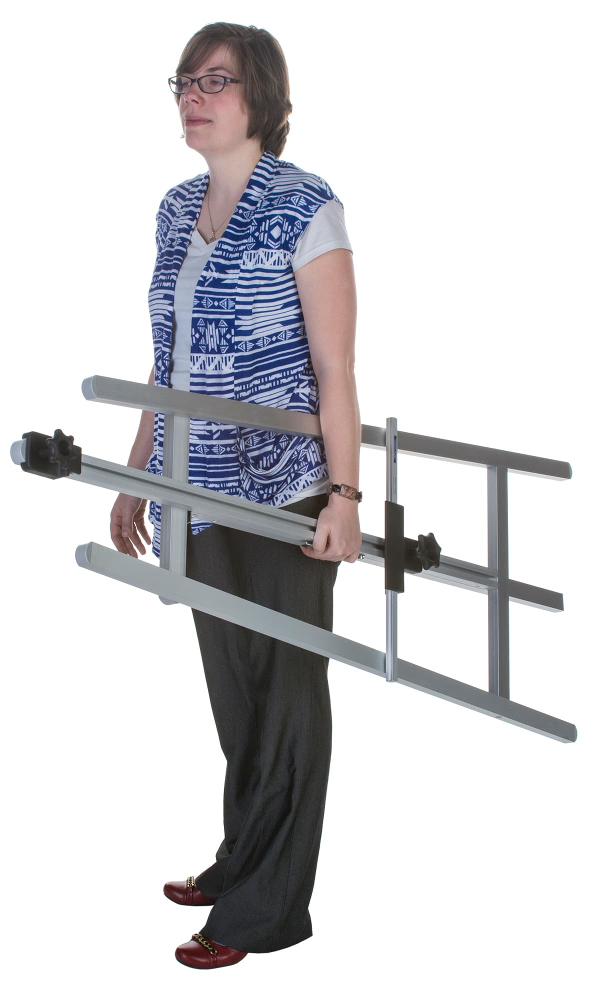 Silver Metal Fold-Up Easel | Aluminum with Adjustable Bracket | Displays2Go