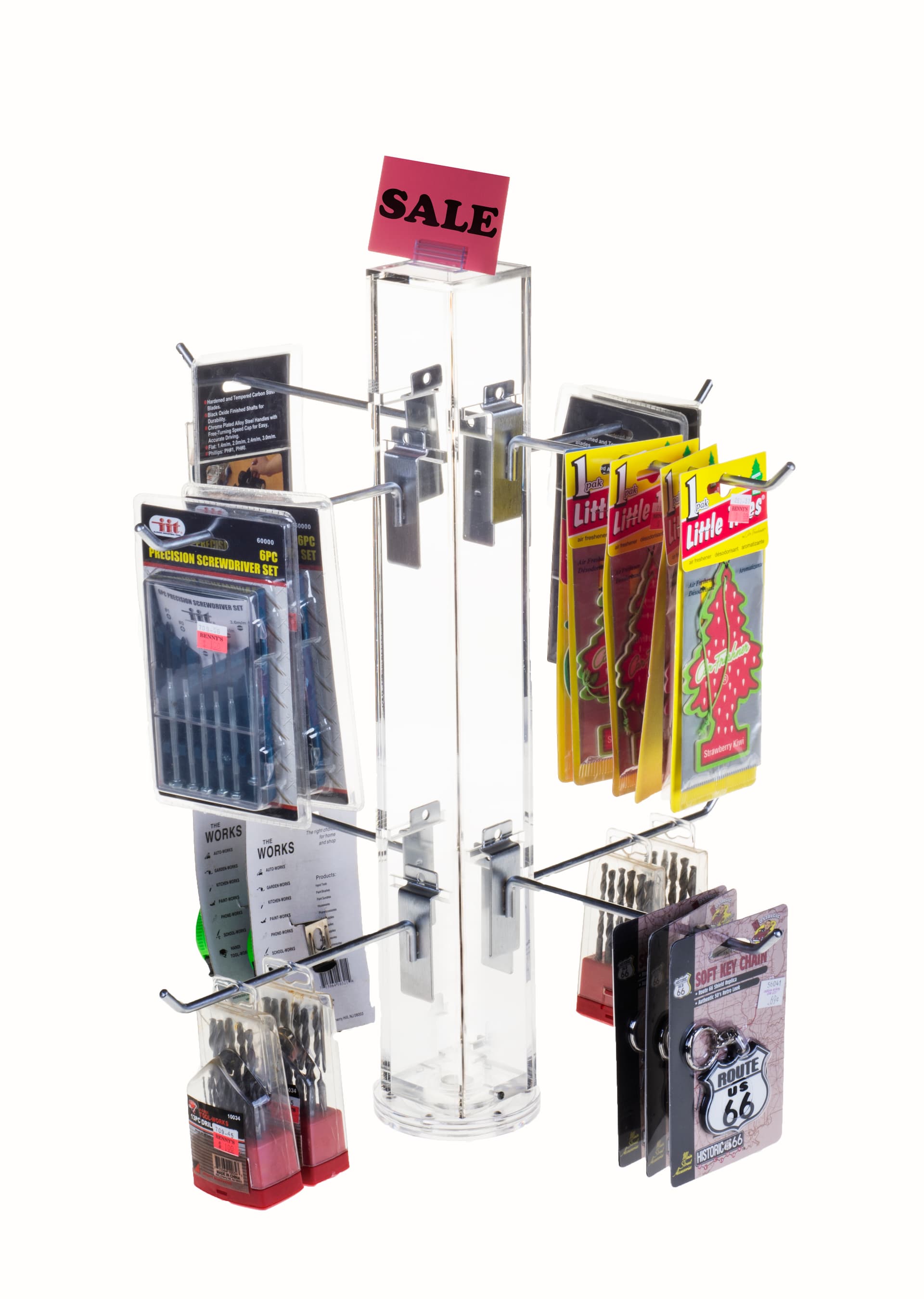 Counter Spinner Rack with 8" Silver Hooks | Sign Holder | Displays2Go