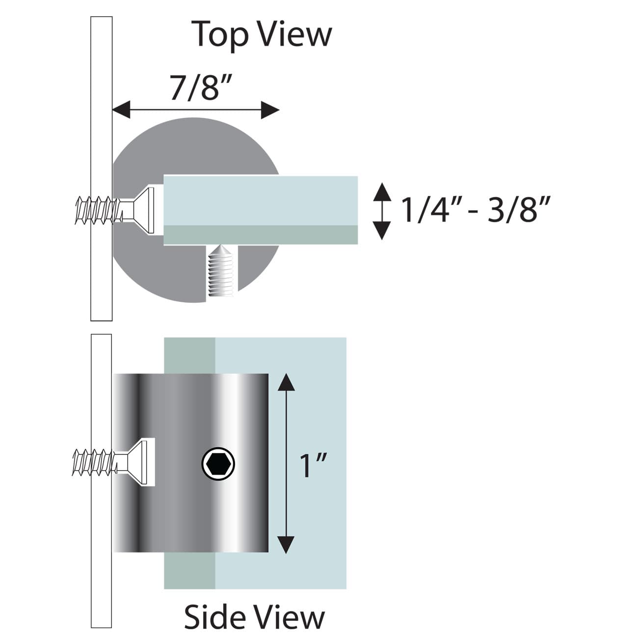 Sign Support | 1" Ege Grip Acrylic Sign Brackets for Wall | Displays2Go