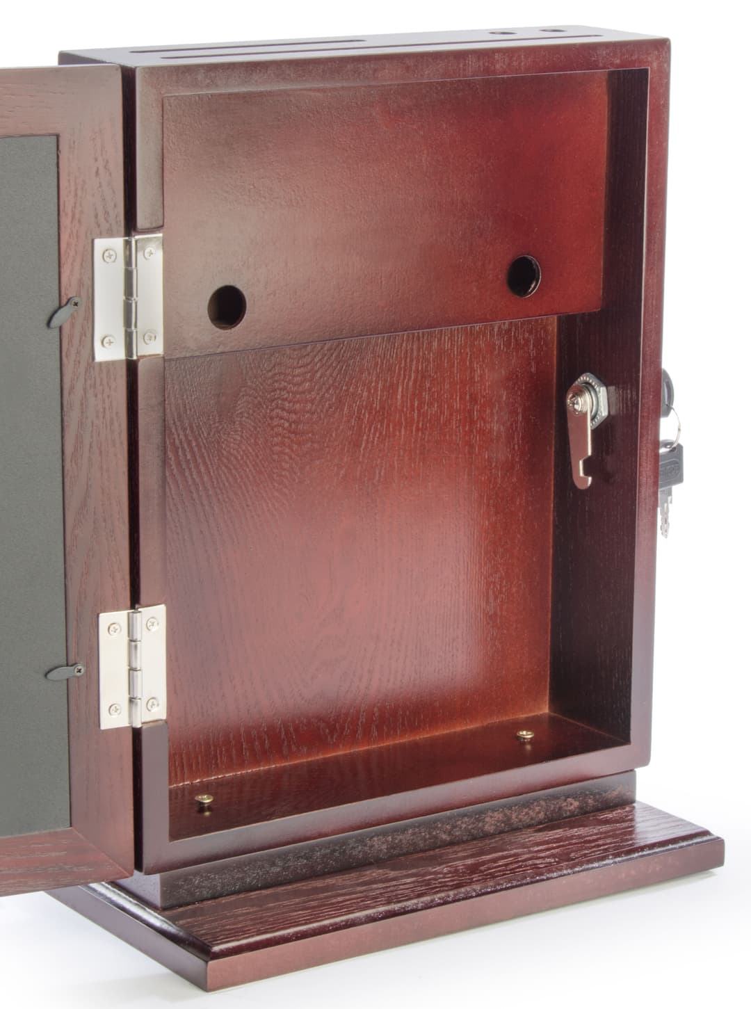 Red Mahogany Wall Mounted Ballot Box | Lock, Pen & Optional Base ...