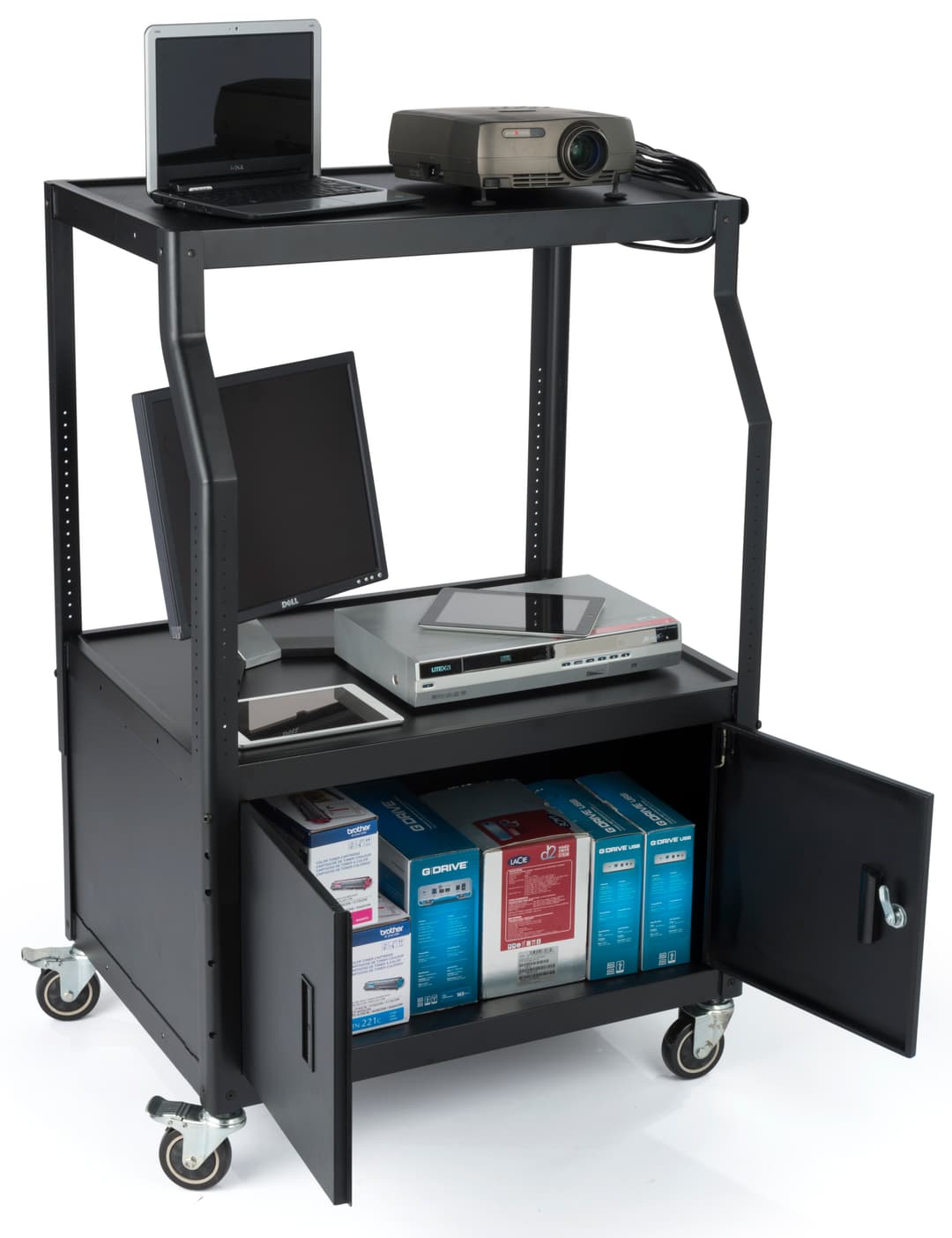 Video Cart for Professional Settings Features Tall Design | Displays2Go