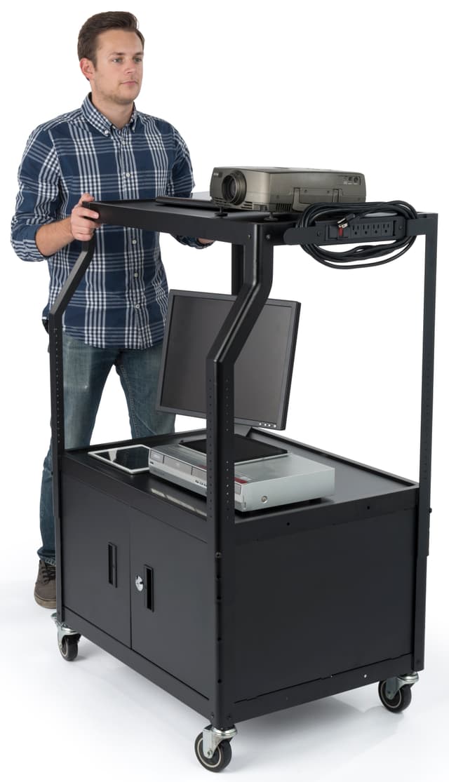Video Cart for Professional Settings Features Tall Design | Displays2Go