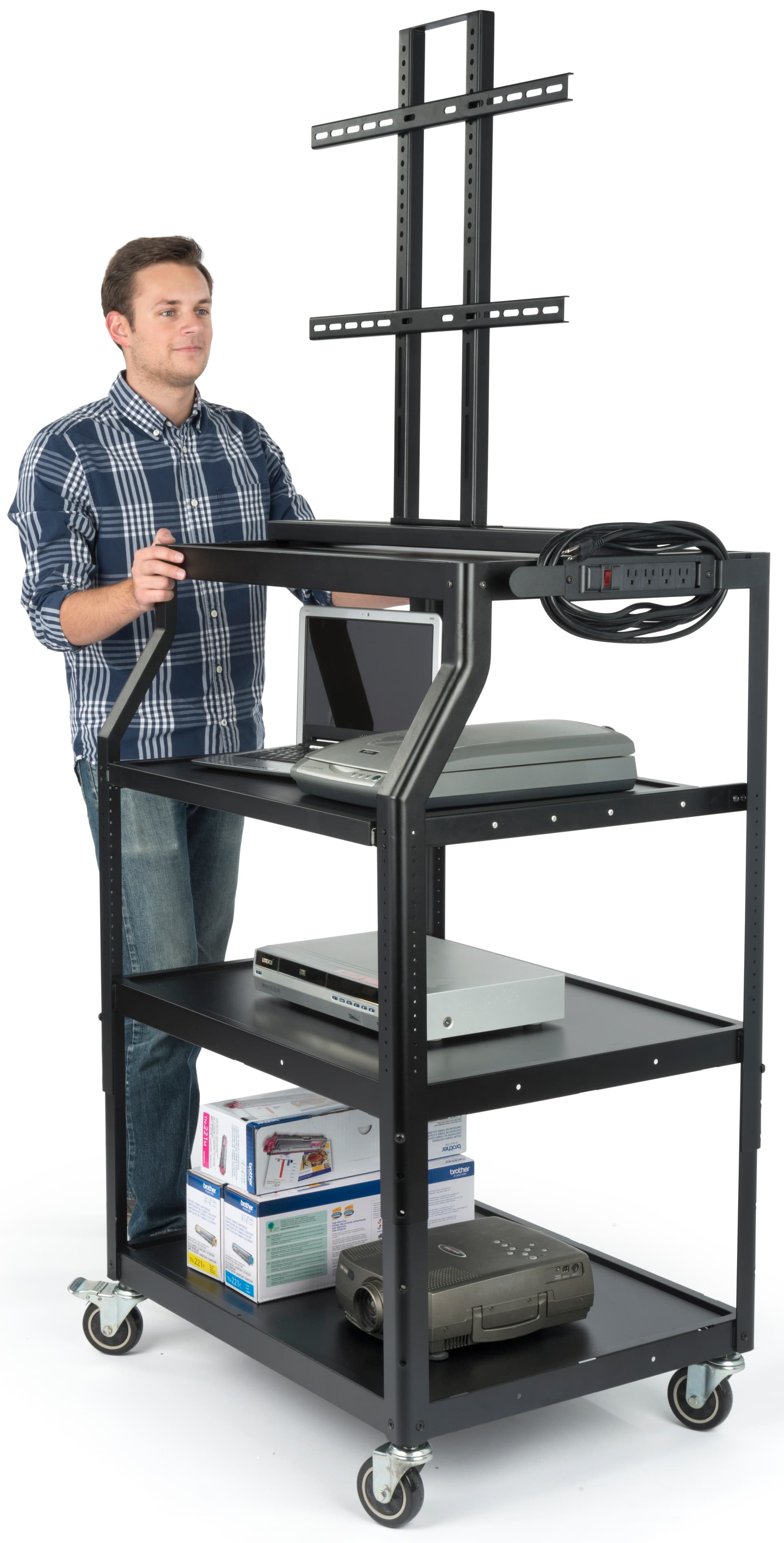LCD Cart w/ Front Pull-Out Tray & Plasma TV Mounting Bracket | Displays2Go