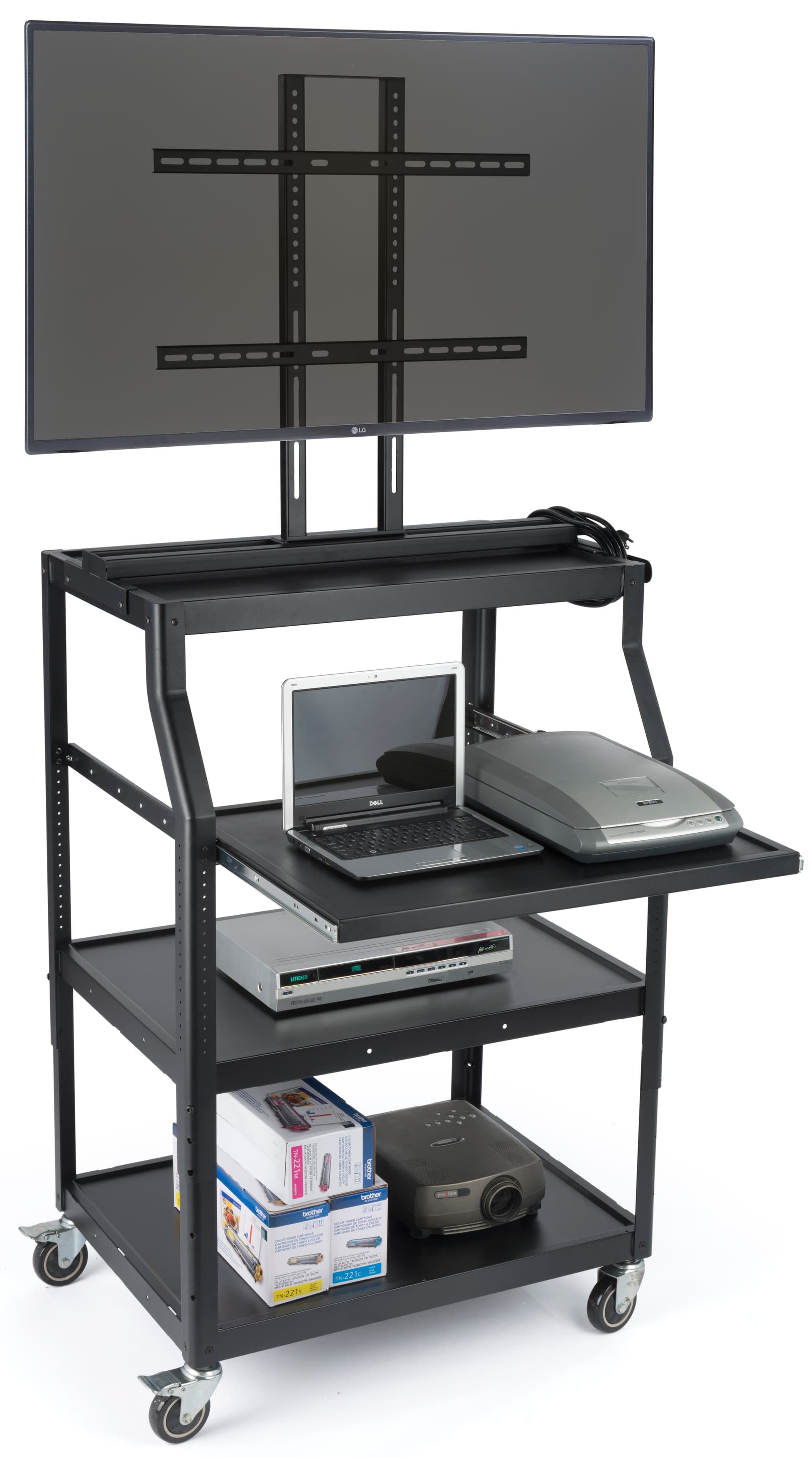 LCD Cart w/ Front Pull-Out Tray & Plasma TV Mounting Bracket | Displays2Go