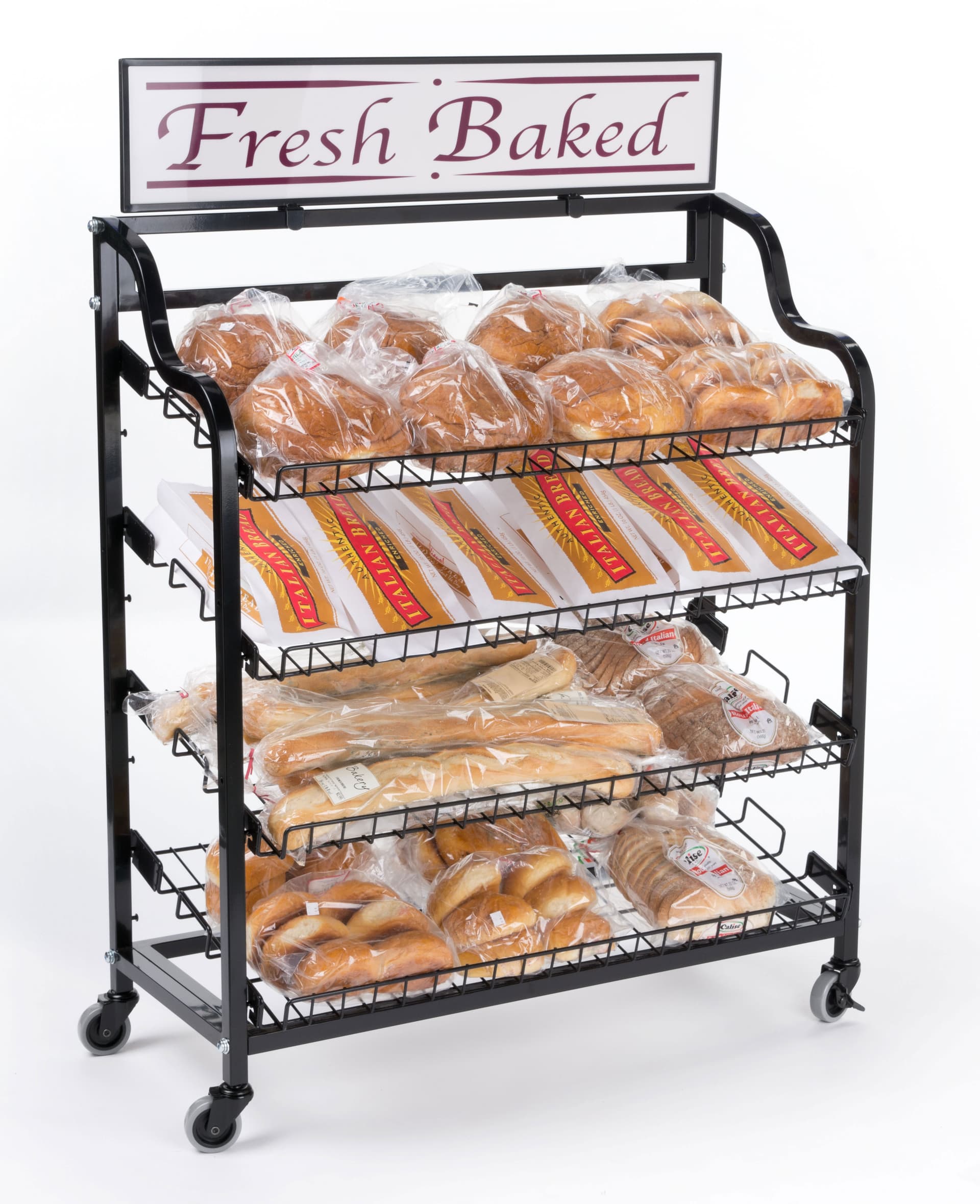 Bakery Carts | Baguette Displays with Tilting Shelves | Displays2Go