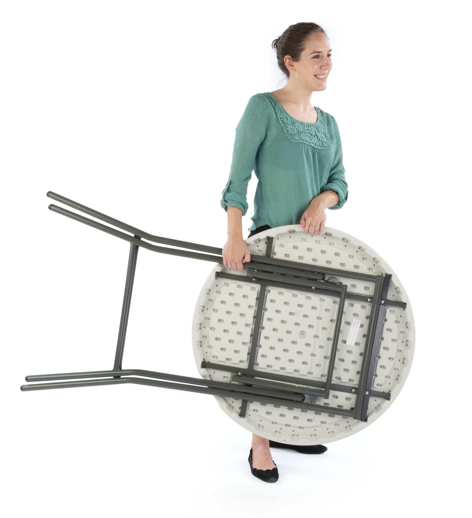 Folding Bar Table | 43" Tall White Tabletop | Displays2Go