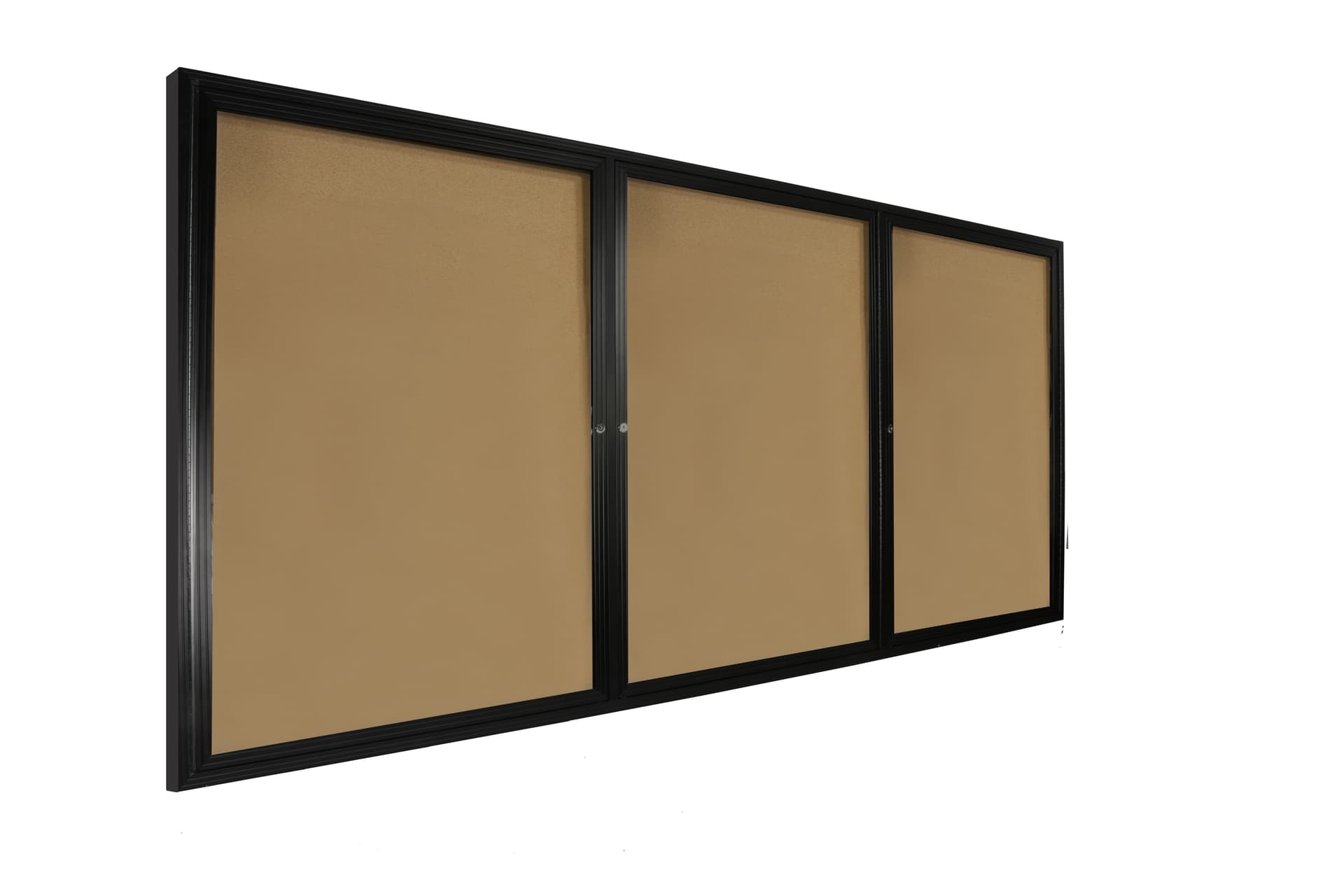 Self-Healing Enclosed Corkboard - 8' x 4', 3 Doors | Displays2Go