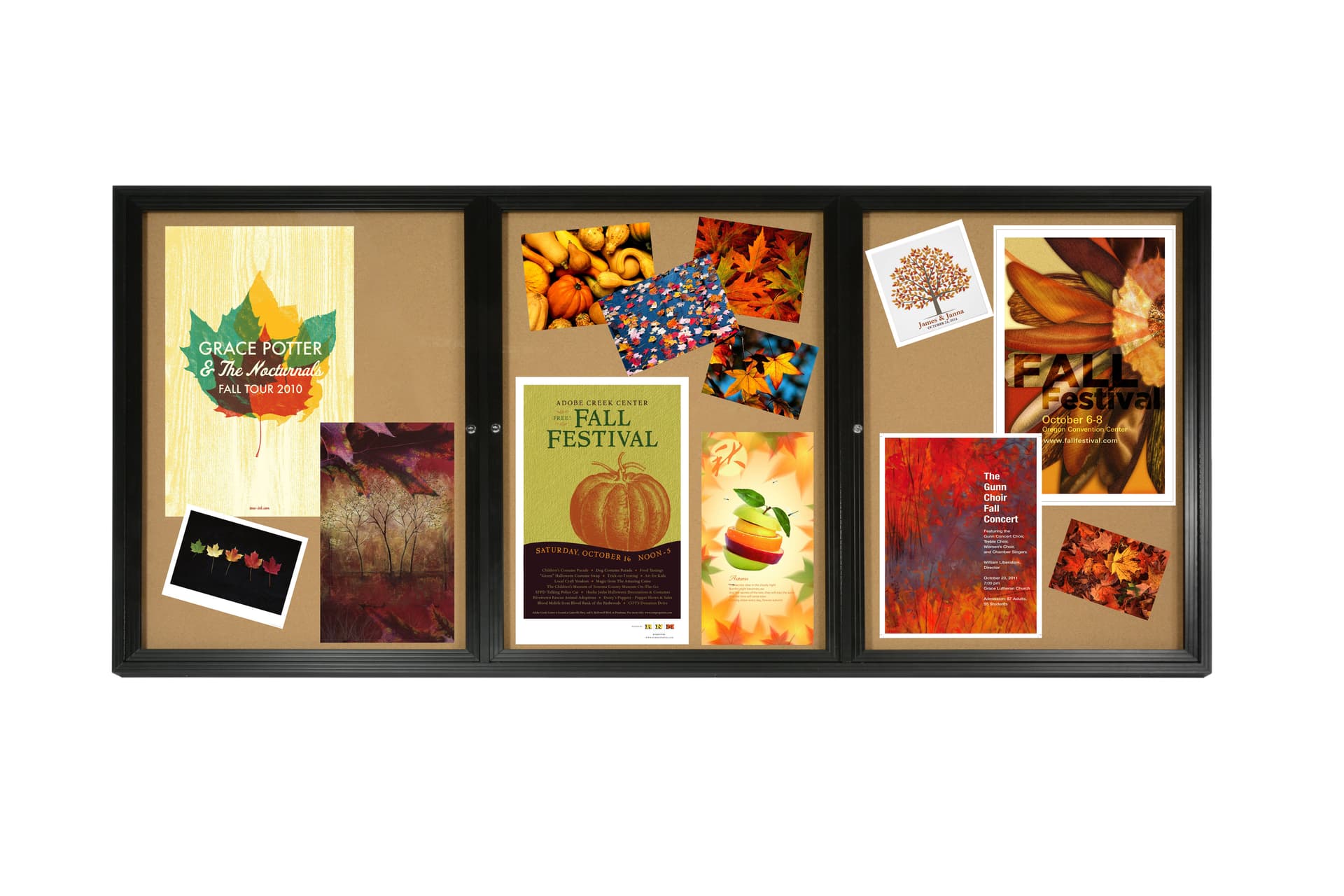 Self-Healing Enclosed Corkboard - 8' x 4', 3 Doors | Displays2Go