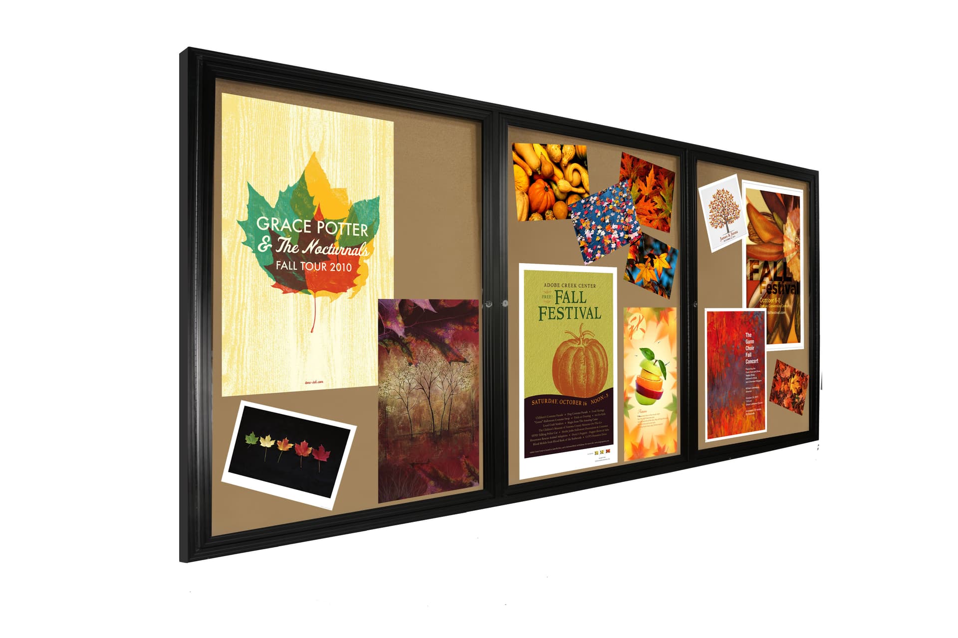 Self-Healing Enclosed Corkboard - 8' x 4', 3 Doors | Displays2Go