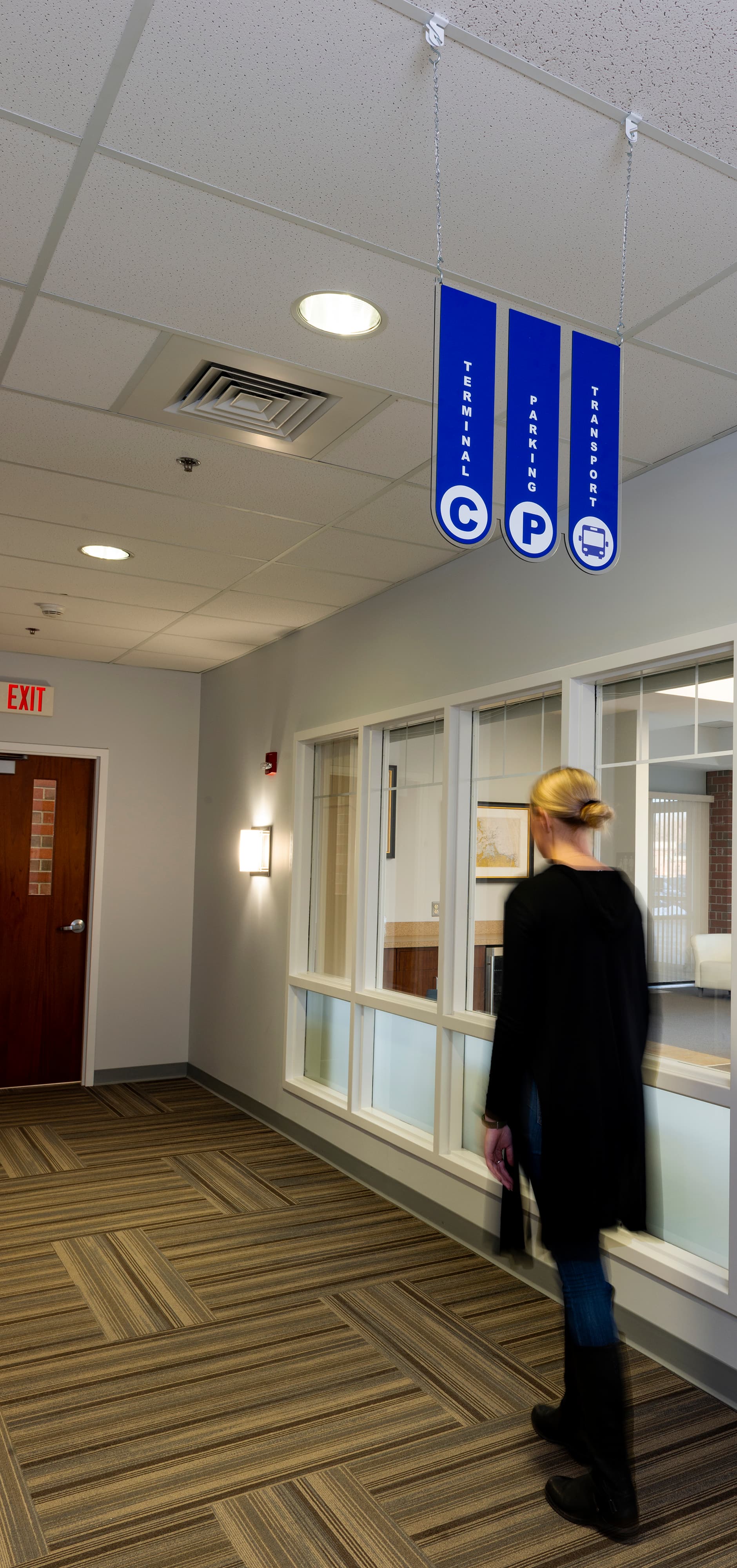 Ceiling Hanging Directional Signage | Made of Durable Acrylic | Displays2Go