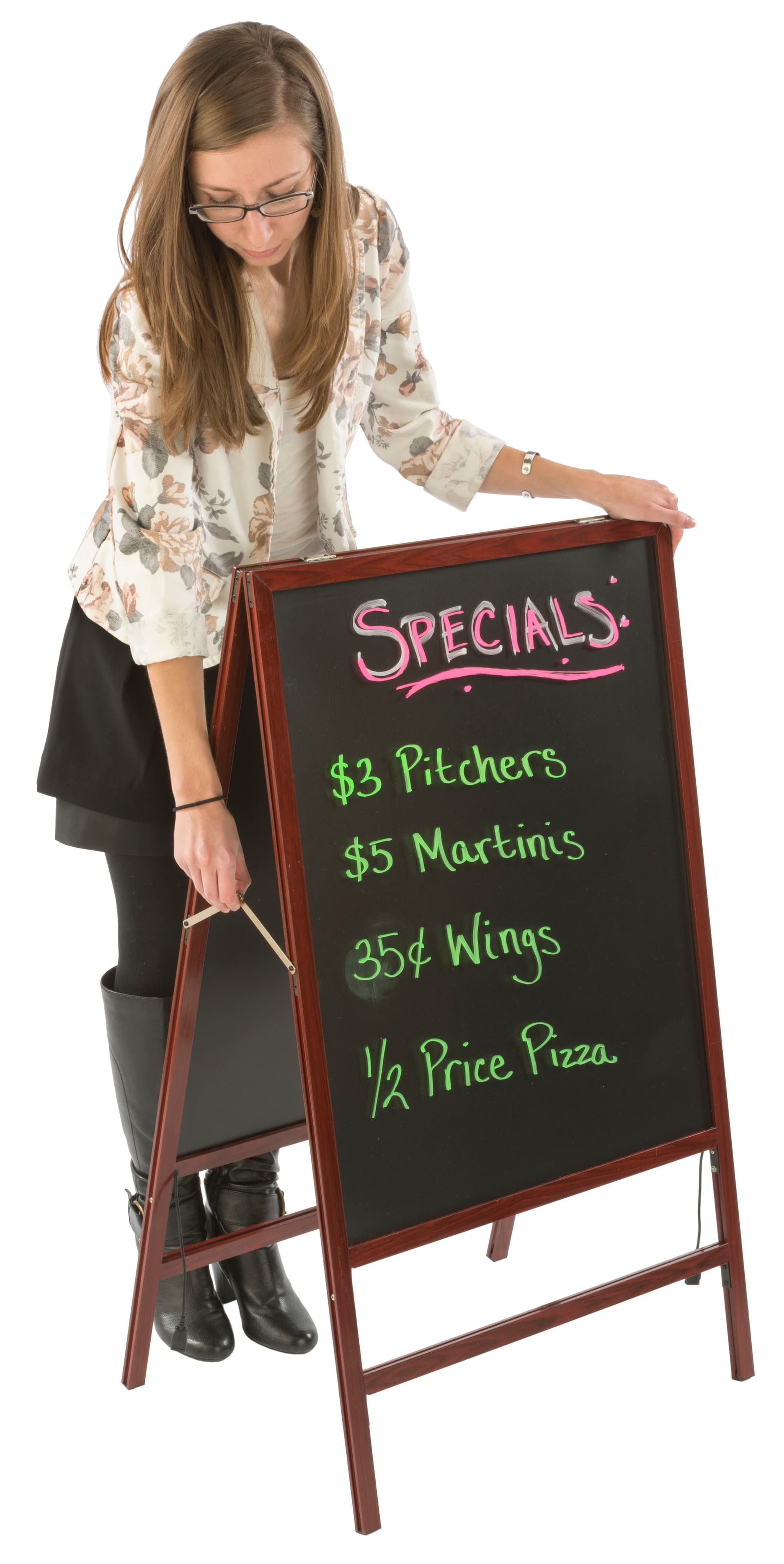 Dual-Sided LED Writing Board | Folding A-Frame Message Display ...
