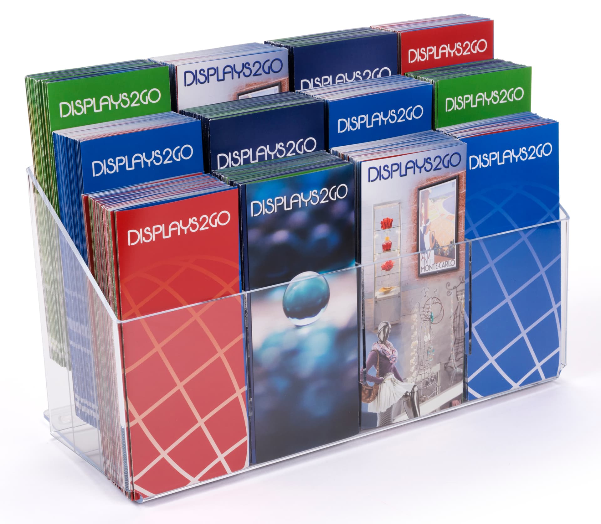 Acrylic Pamphlet Dispenser | Clear 12-Pocket Leaflet Holder | Displays2Go