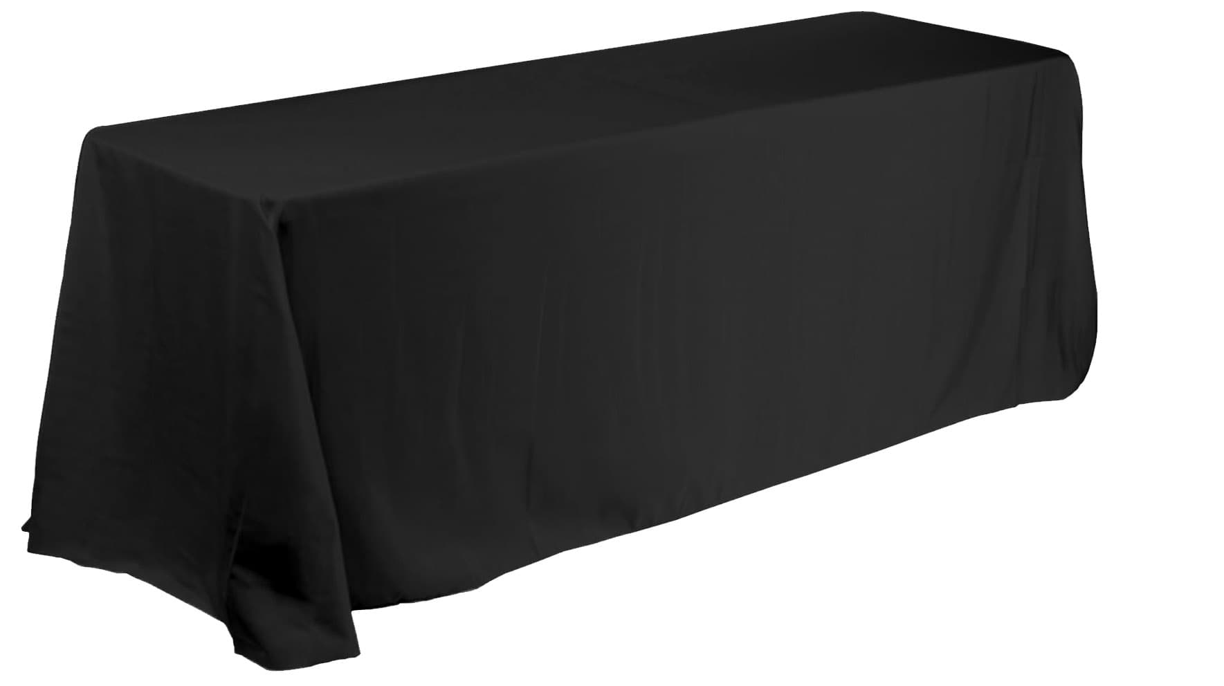 Black Round Corner Table Cover For 6ft. Rectangular Tables Black ...