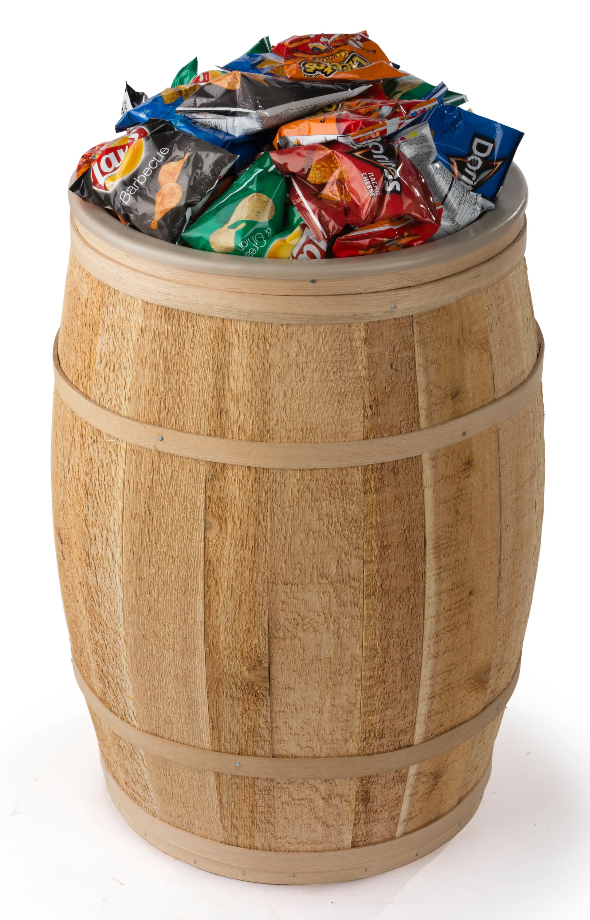 Lined Bulk Food Barrel | Natural Cedar Wood | Displays2Go