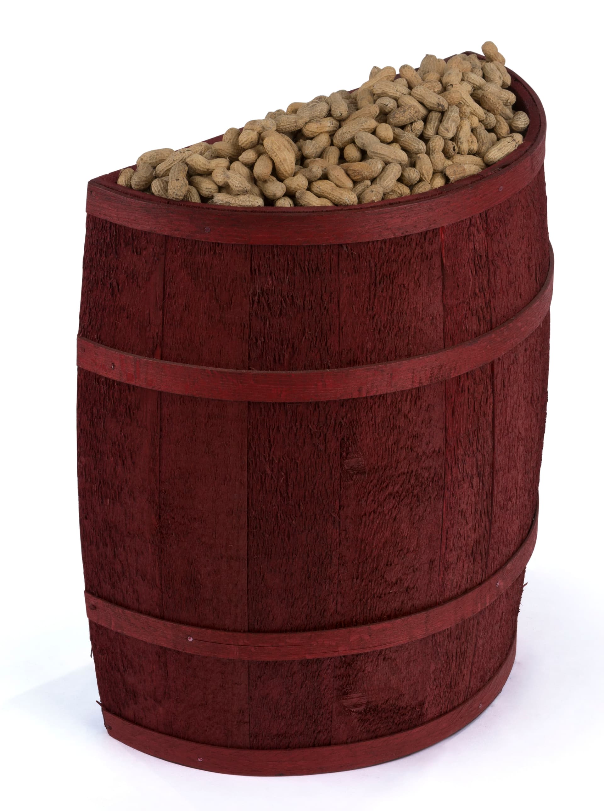 Cranberry Stained Half Barrel | Northern White Cedar | Displays2Go