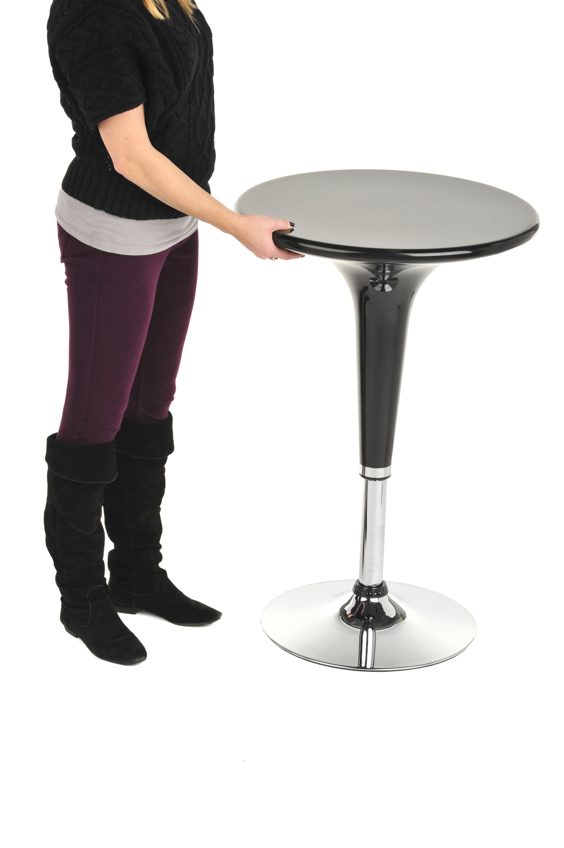 Chrome Bar Table | Pneumatic Table for Exhibition Use | Displays2Go